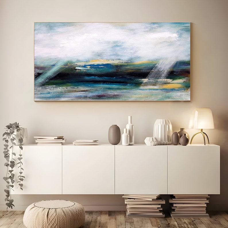 Large Modern Wall Art Painting, Large Abstract Wall Art, Painting Colorful, Xl Bedroom Wall Art ...