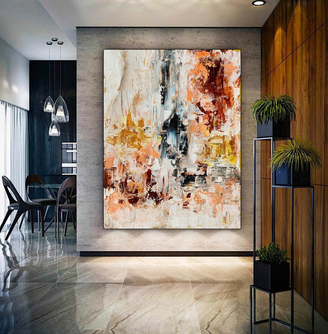 Large Office Wall Art Original Paintings on Canvas Canvas - Etsy UK