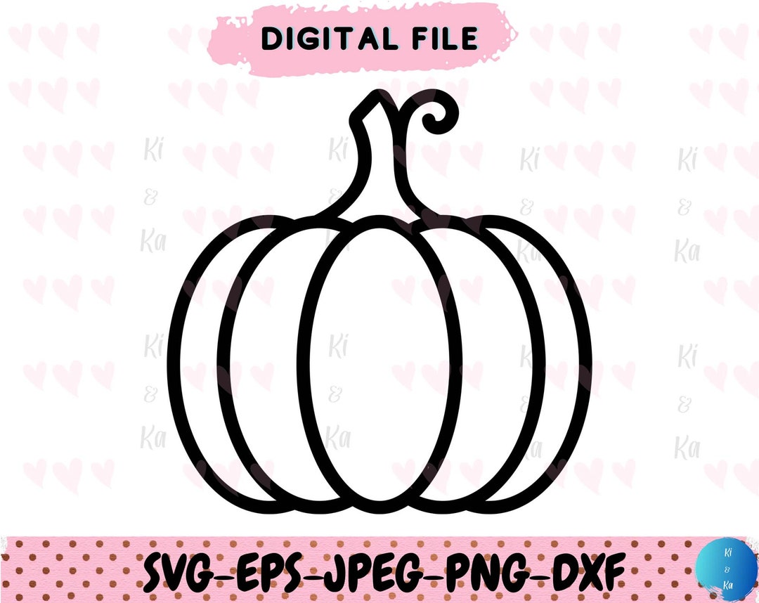 Pumpkin Svg, Pumpkin, Pumpkin Outline SVG DXF, Silhouette Cameo, Cricut ...