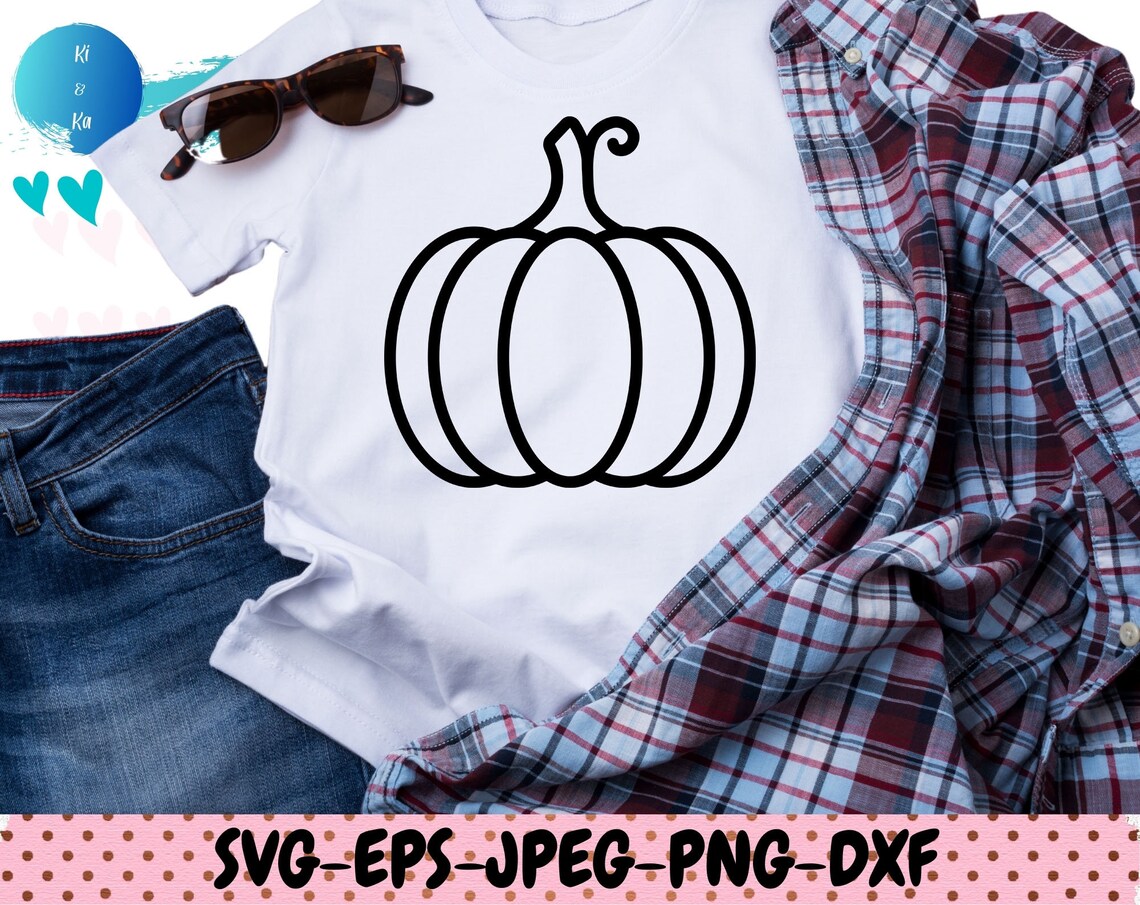 Pumpkin Svg, Pumpkin, Pumpkin Outline SVG DXF, Silhouette Cameo, Cricut ...