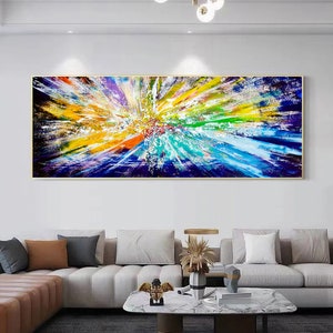 Colourful Abstract Painting, Extra Large Painting, Large Wall Art ...