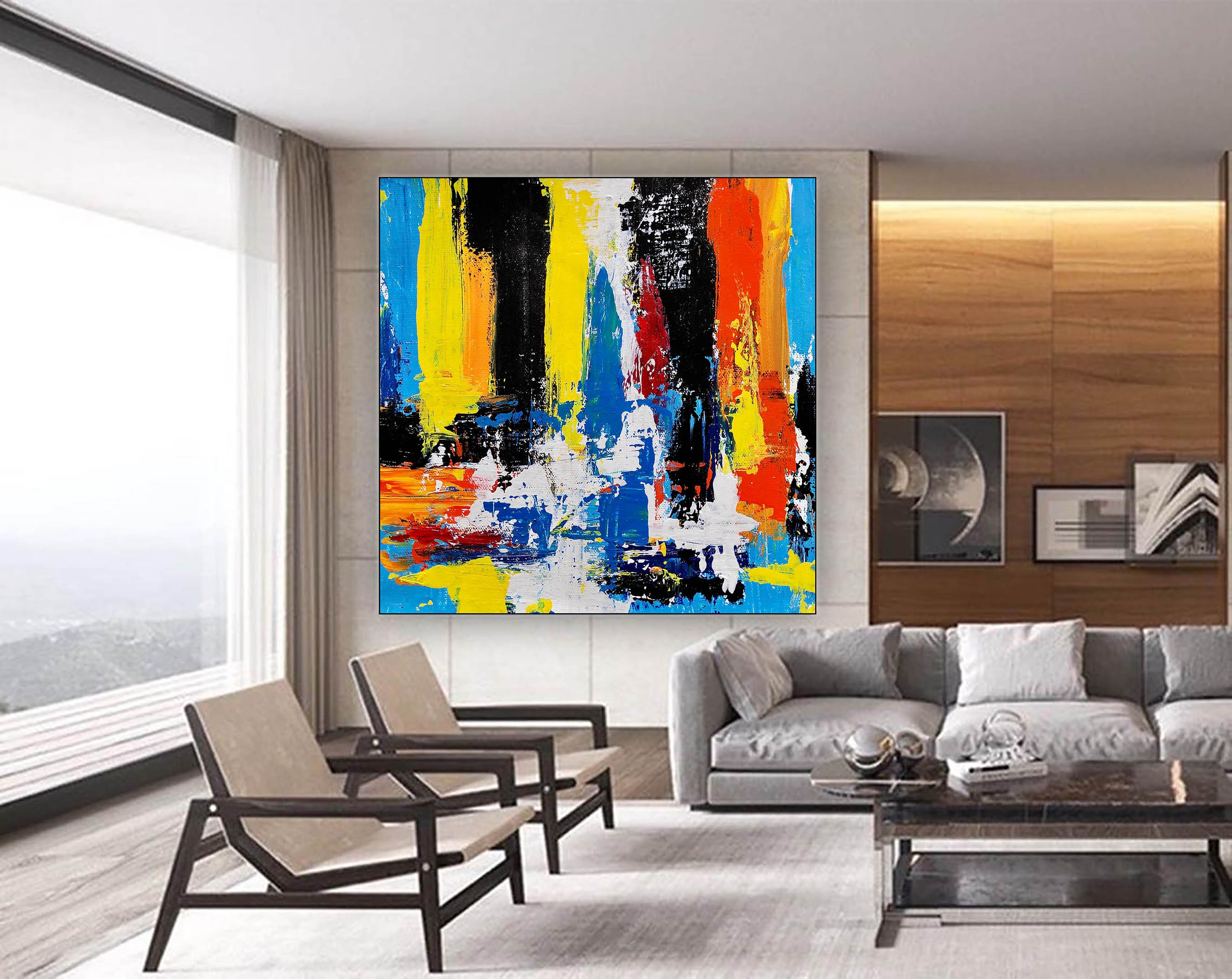 Large canvas wall art abstract painting original on canvas | Etsy