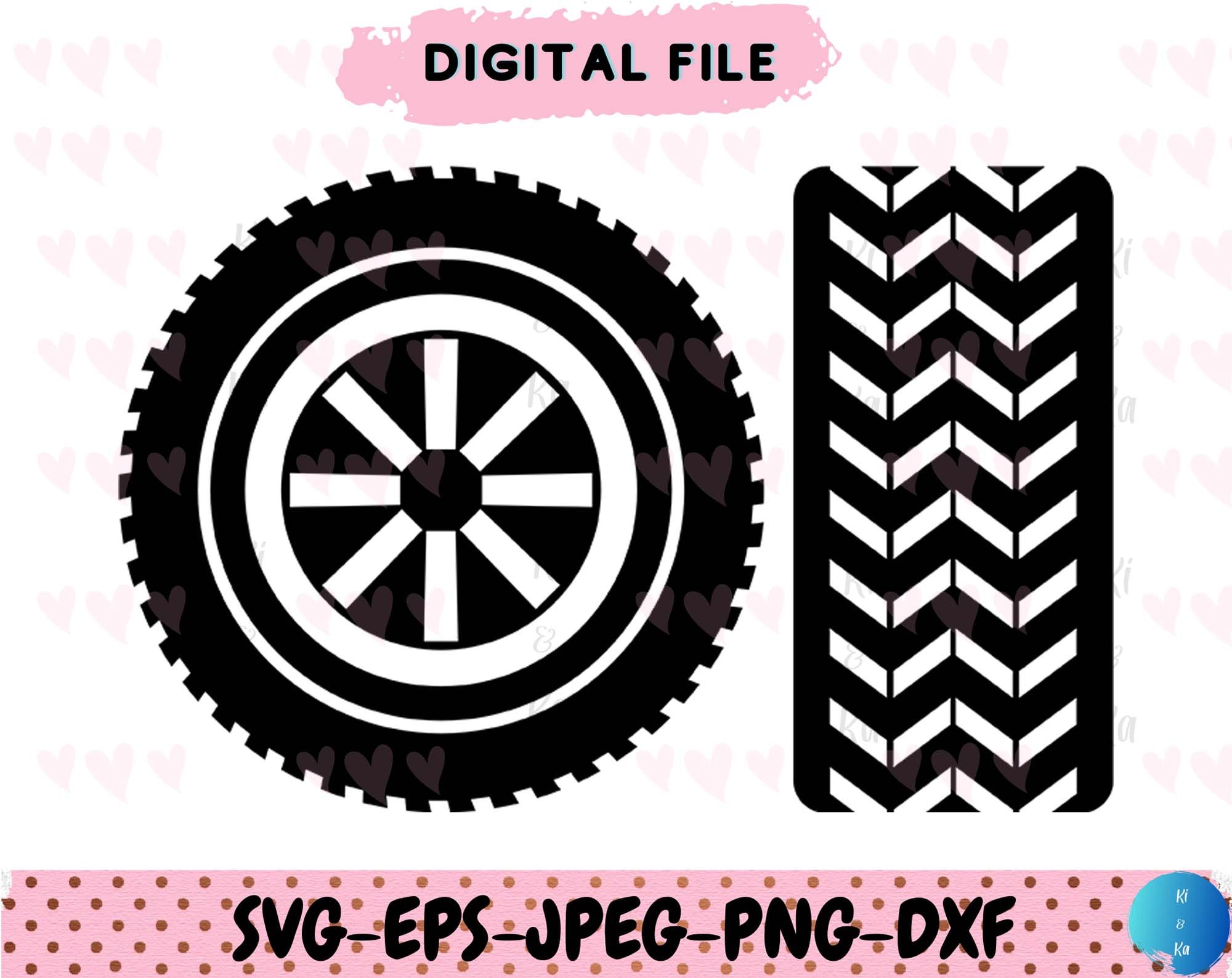 Set of 4 Tyre Svg Girl Svg Cricut Files Svg Cutting Files Vehicle Tyre ...