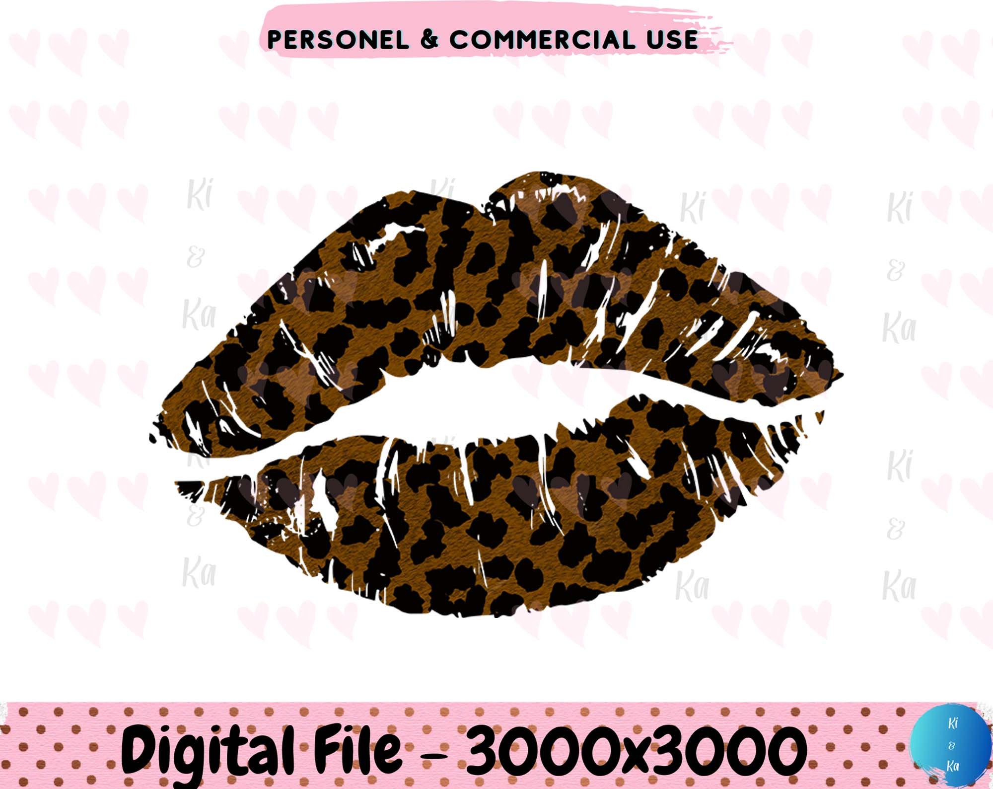 Leopard Print Lips-animal Print Biting Lips Digital Download Png ...