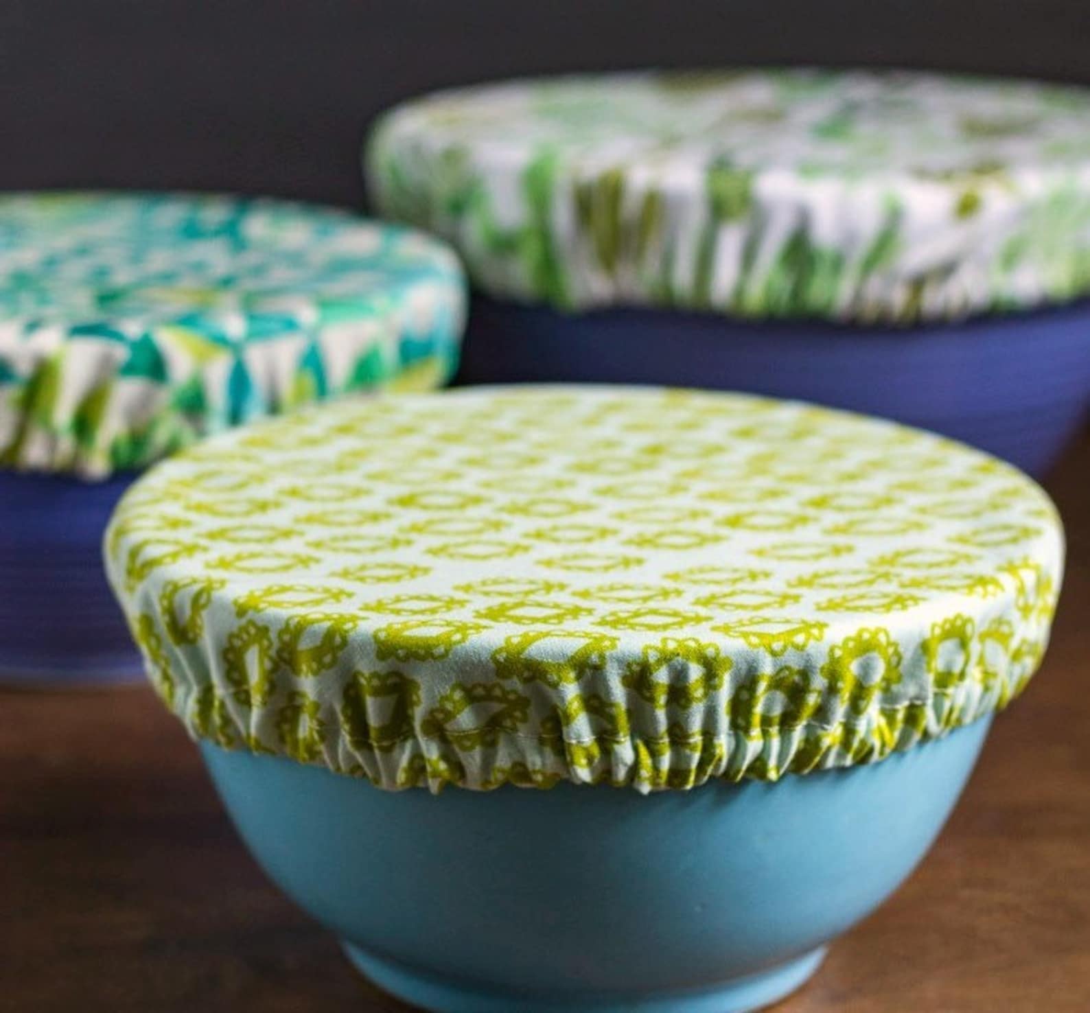 Fabric Bowl Covers Tutorial, Easy DIY Sewing Pattern, Reusable Kitchen ...