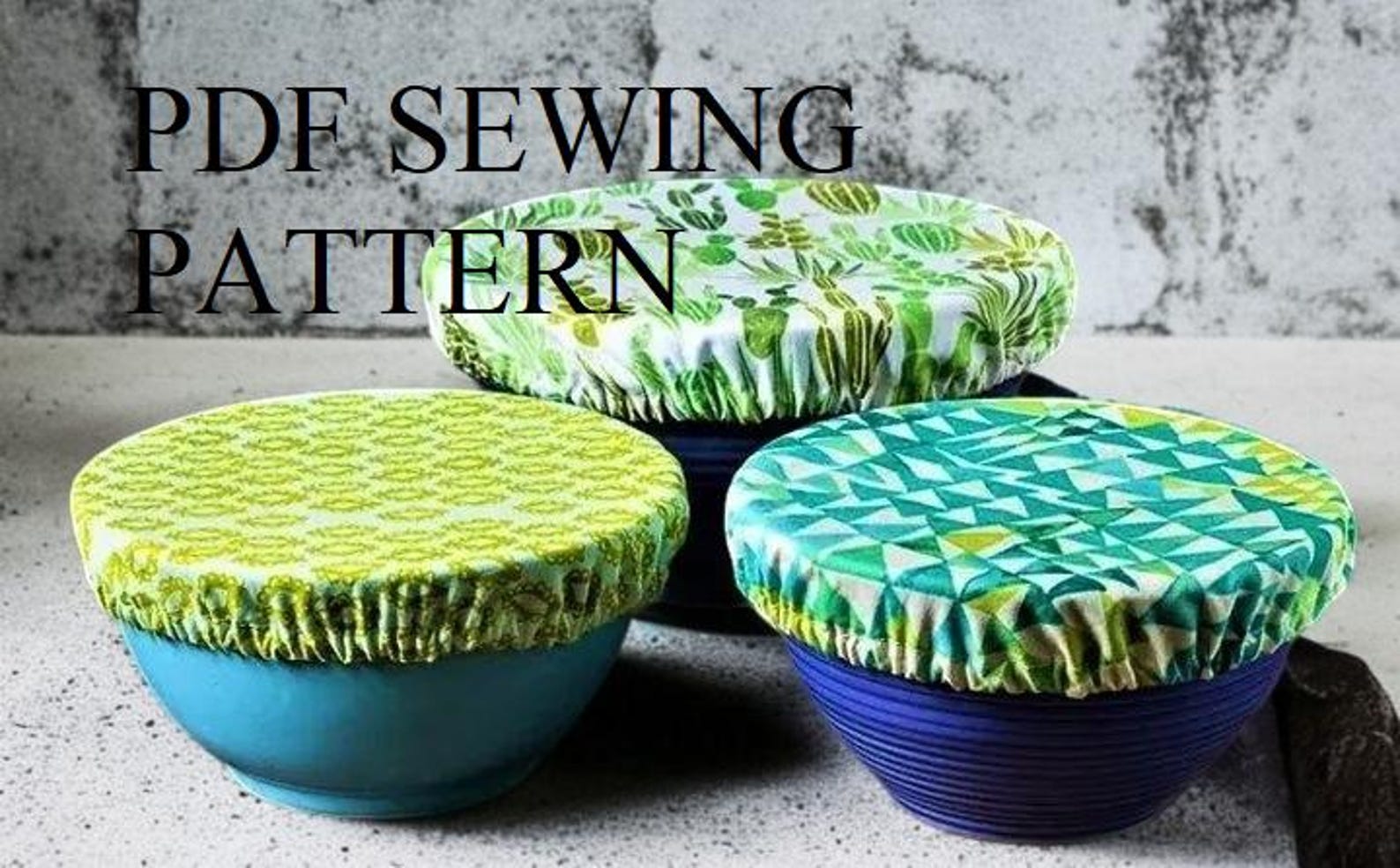 Fabric Bowl Covers Tutorial, Easy DIY Sewing Pattern, Reusable Kitchen ...