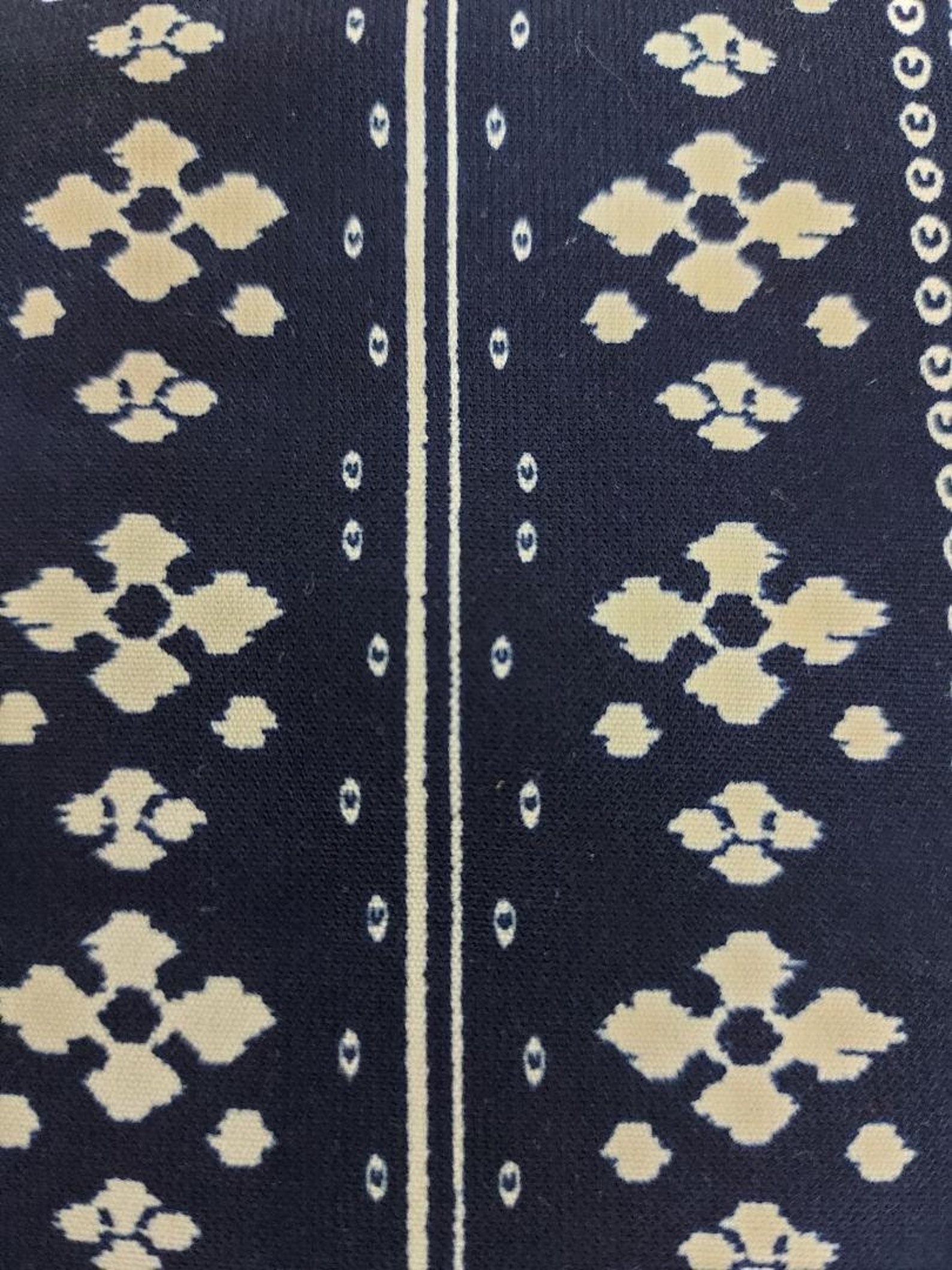 Poly Rose Skin Flower Stripe Print, Navy/ Ivory, 58/60" Wide Fabric ...