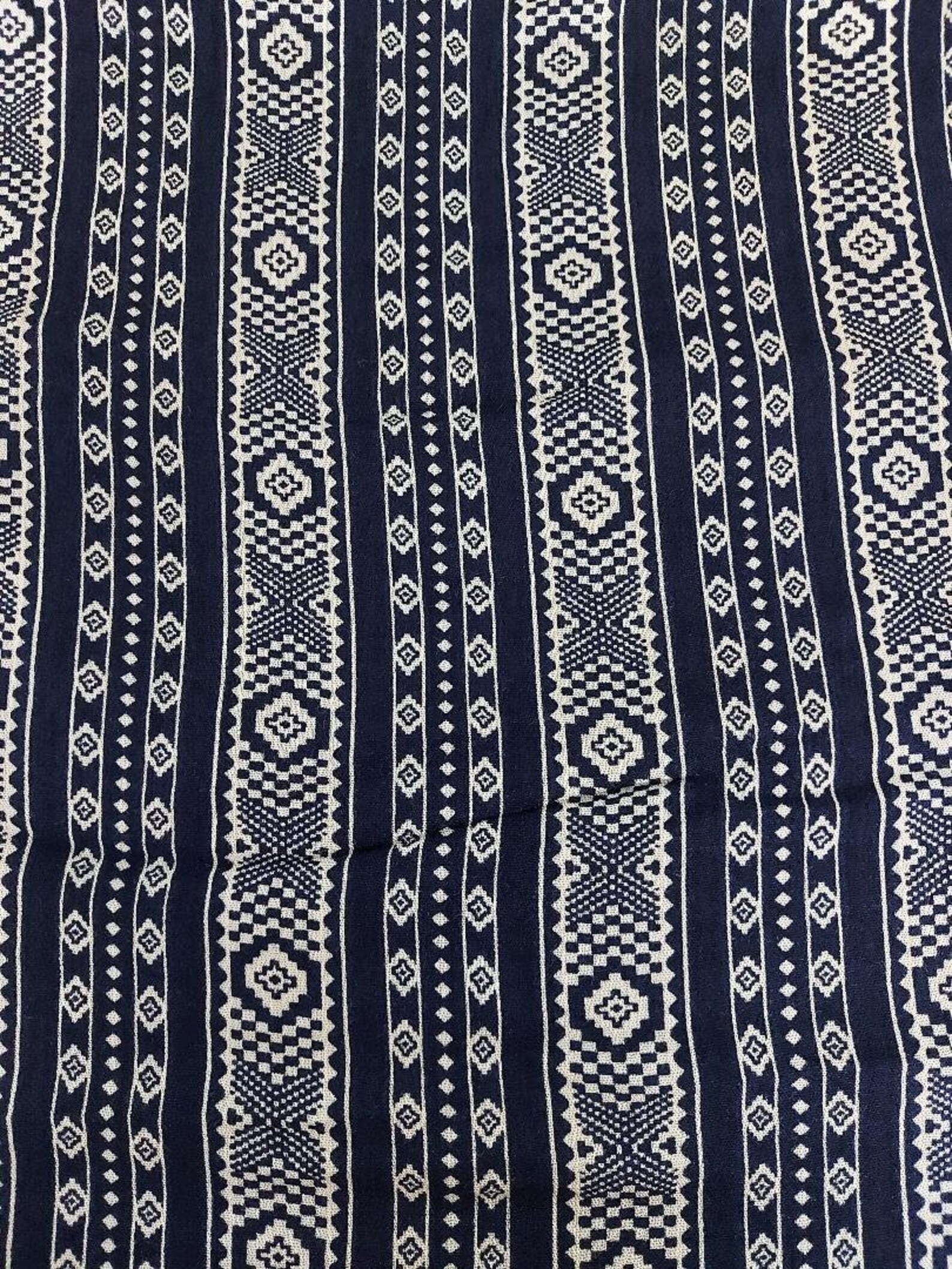 Rayon Gauze Tribal Print, Navy/ Ivory, 100% Rayon, Fabric for Clothes 1 ...