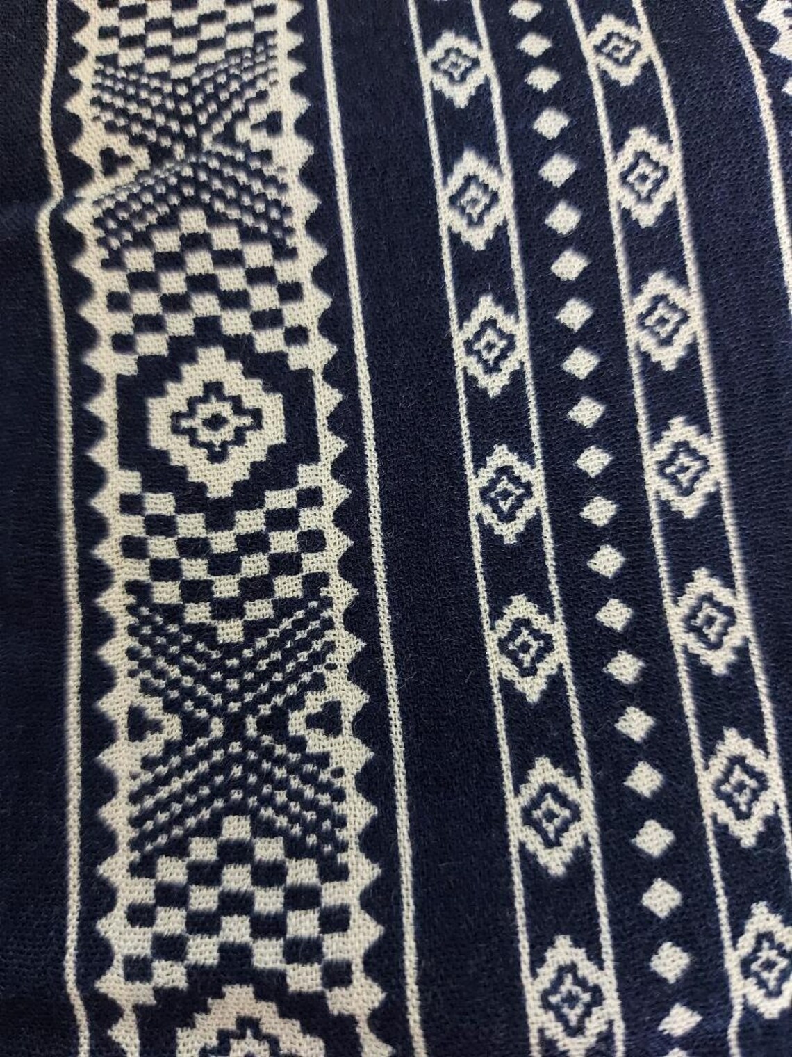 Rayon Gauze Tribal Print Navy/ Ivory 100% Rayon Fabric for | Etsy