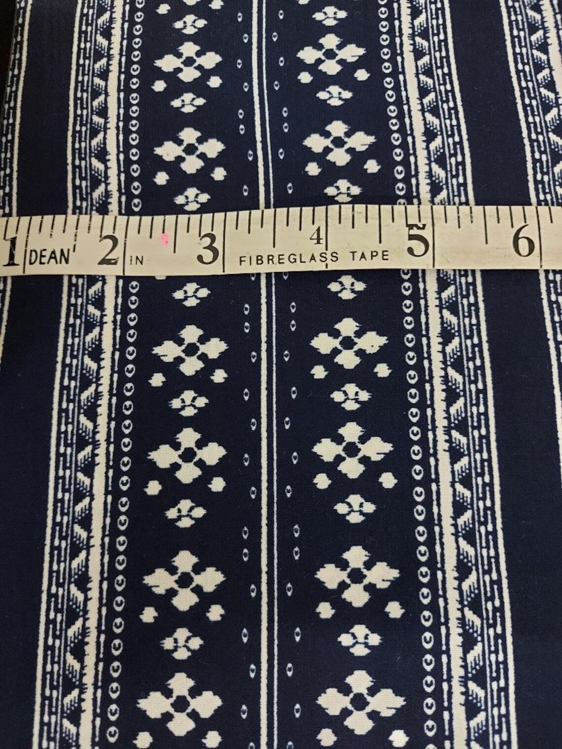 Poly Rose Skin Flower Stripe Print, Navy/ Ivory, 58/60" Wide Fabric ...