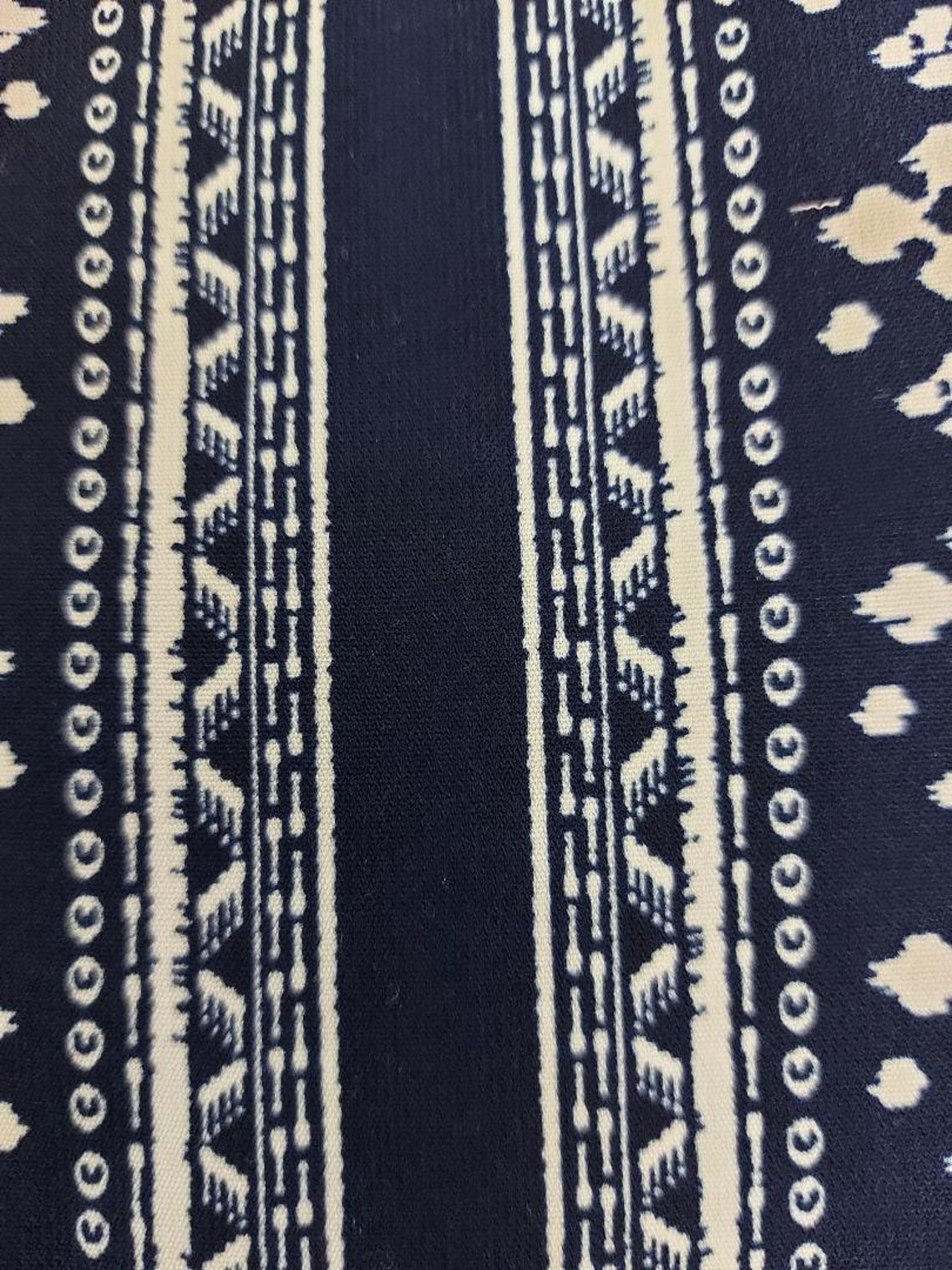 Poly Rose Skin Flower Stripe Print, Navy/ Ivory, 58/60 Wide Fabric, 1 ...