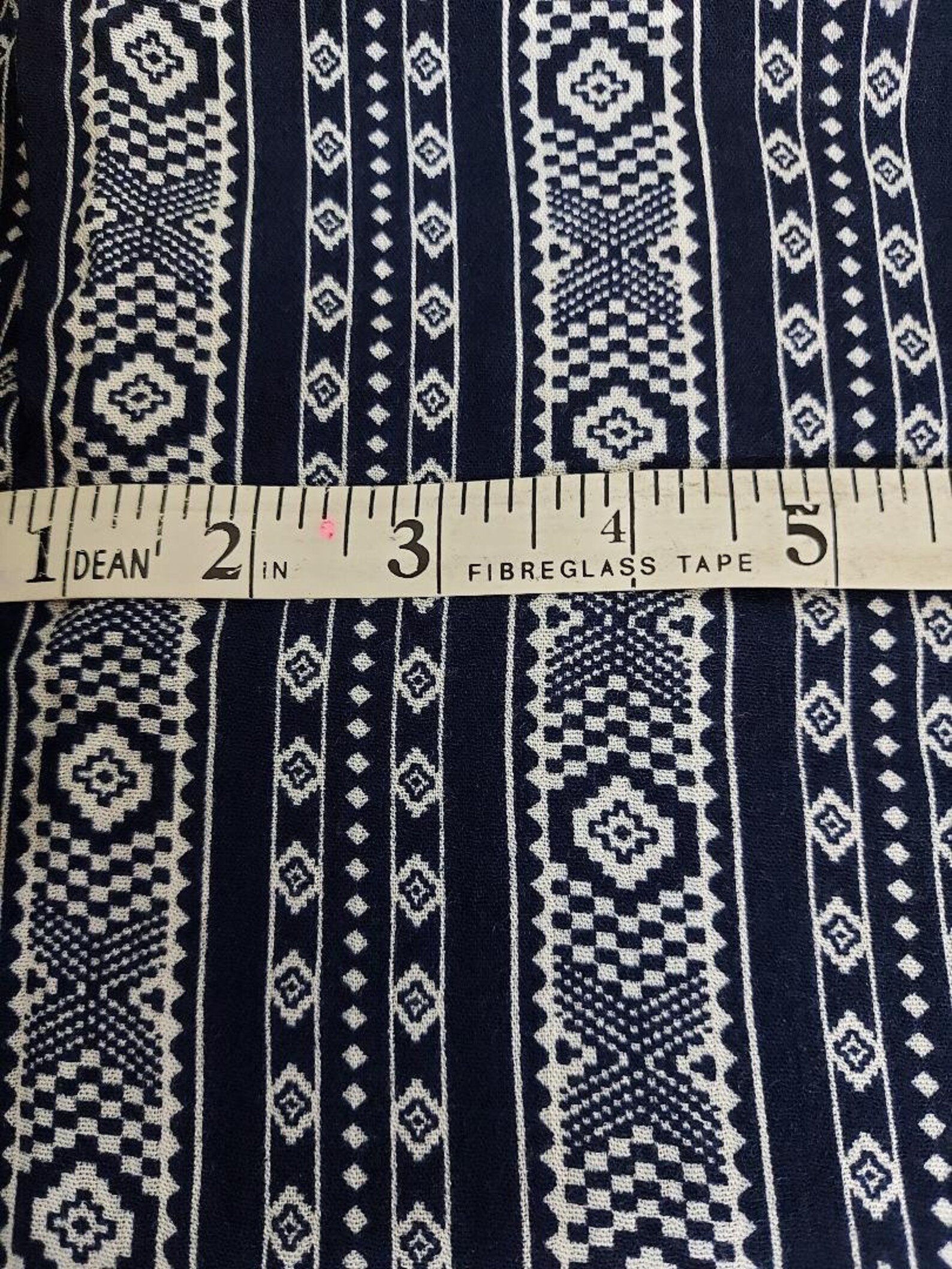 Rayon Gauze Tribal Print Navy/ Ivory 100% Rayon Fabric for | Etsy