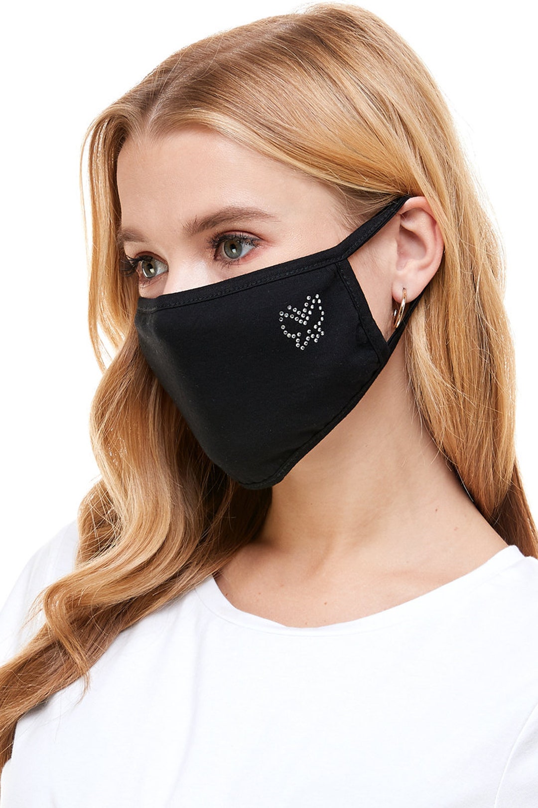 Butterfly Rhinestone Double Layered Cotton Face Mask With Binding ...