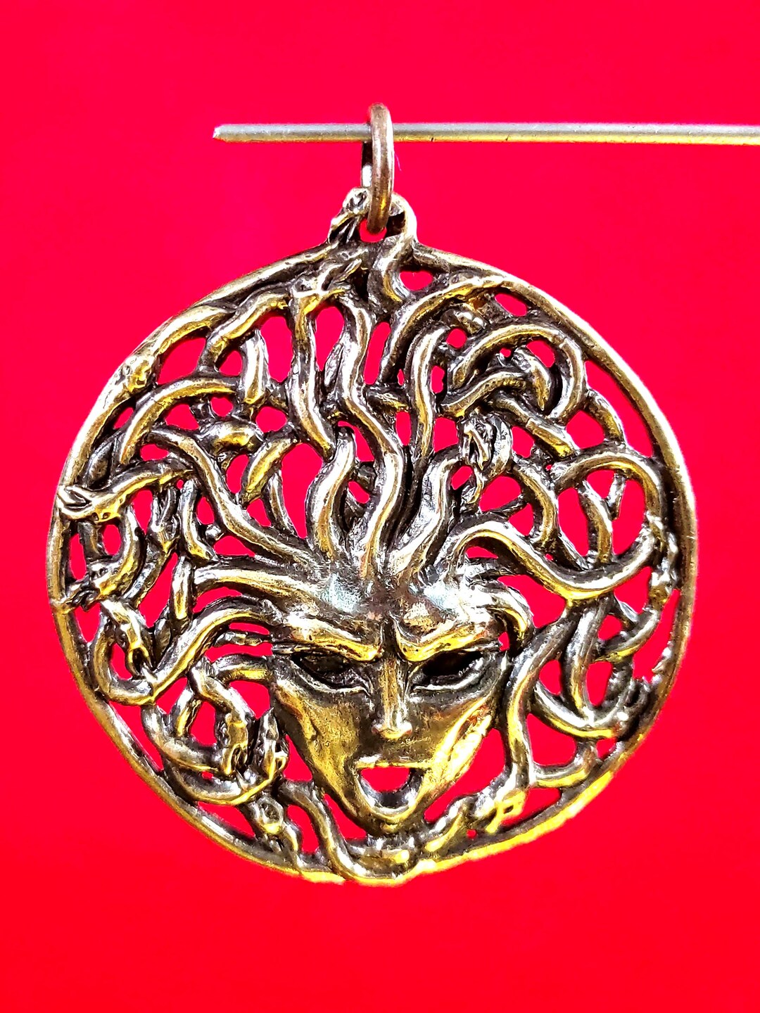 Medusa Gorgon Snake Hair Pendant, Medusa Head Amulet, Dnd Legend ...