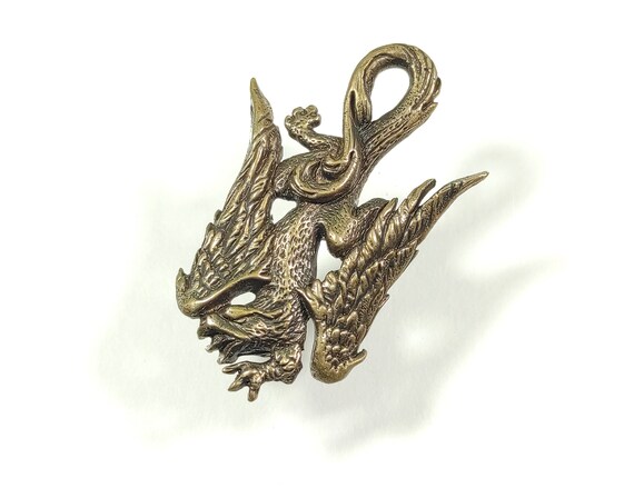 Flying Griffin Pendant Medieval Mythology Golden Griffin - Etsy