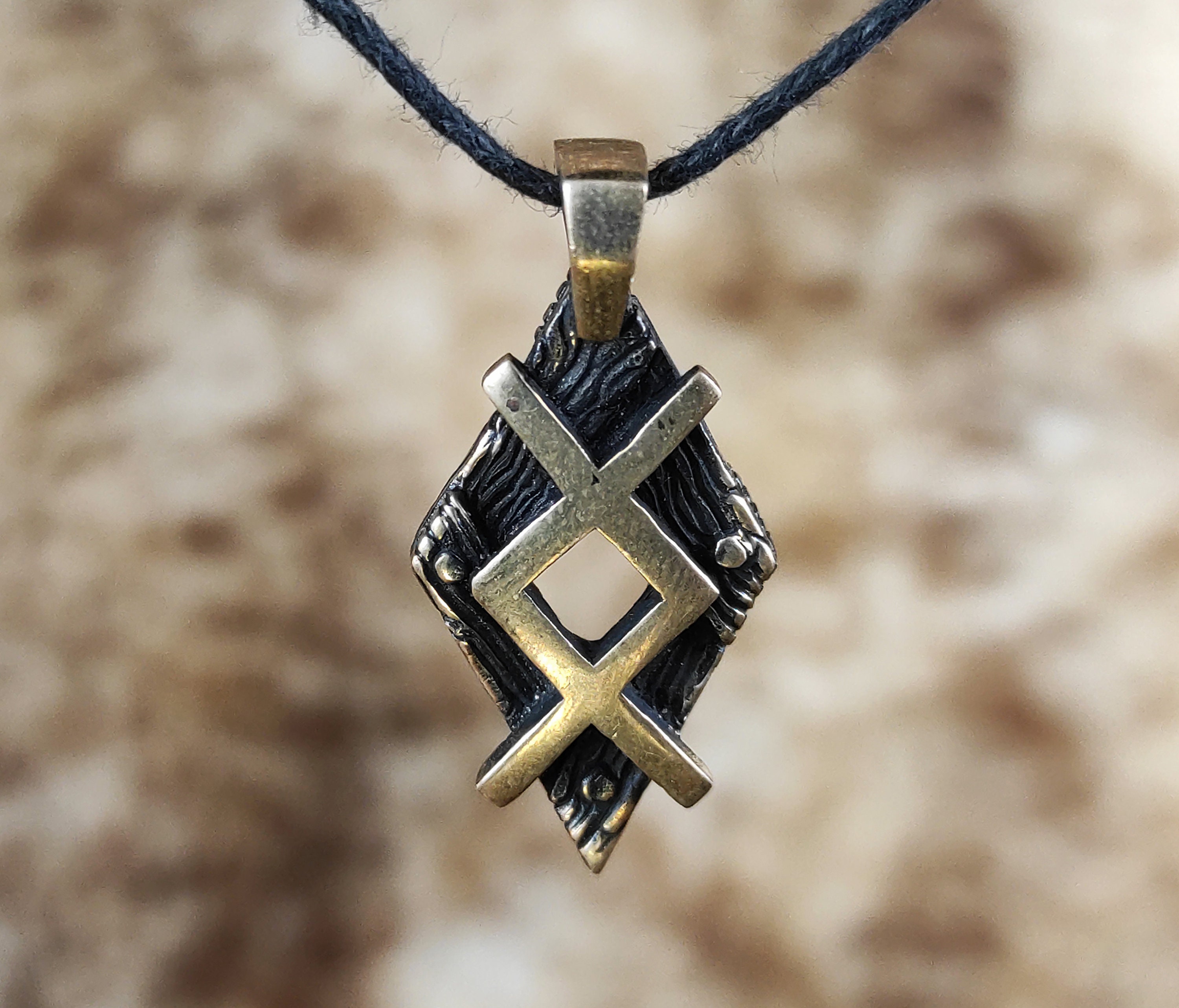 Ingwaz Rune Pendant Elder Futhark Rune Ing Necklace Inguz - Etsy