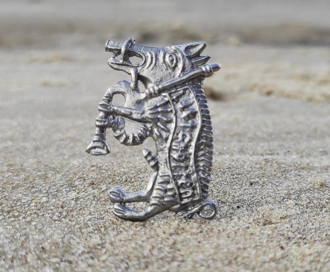 Medieval Badge Wild Boar, Wild Boar Bagpiper, Dudelsack, 14th Century ...