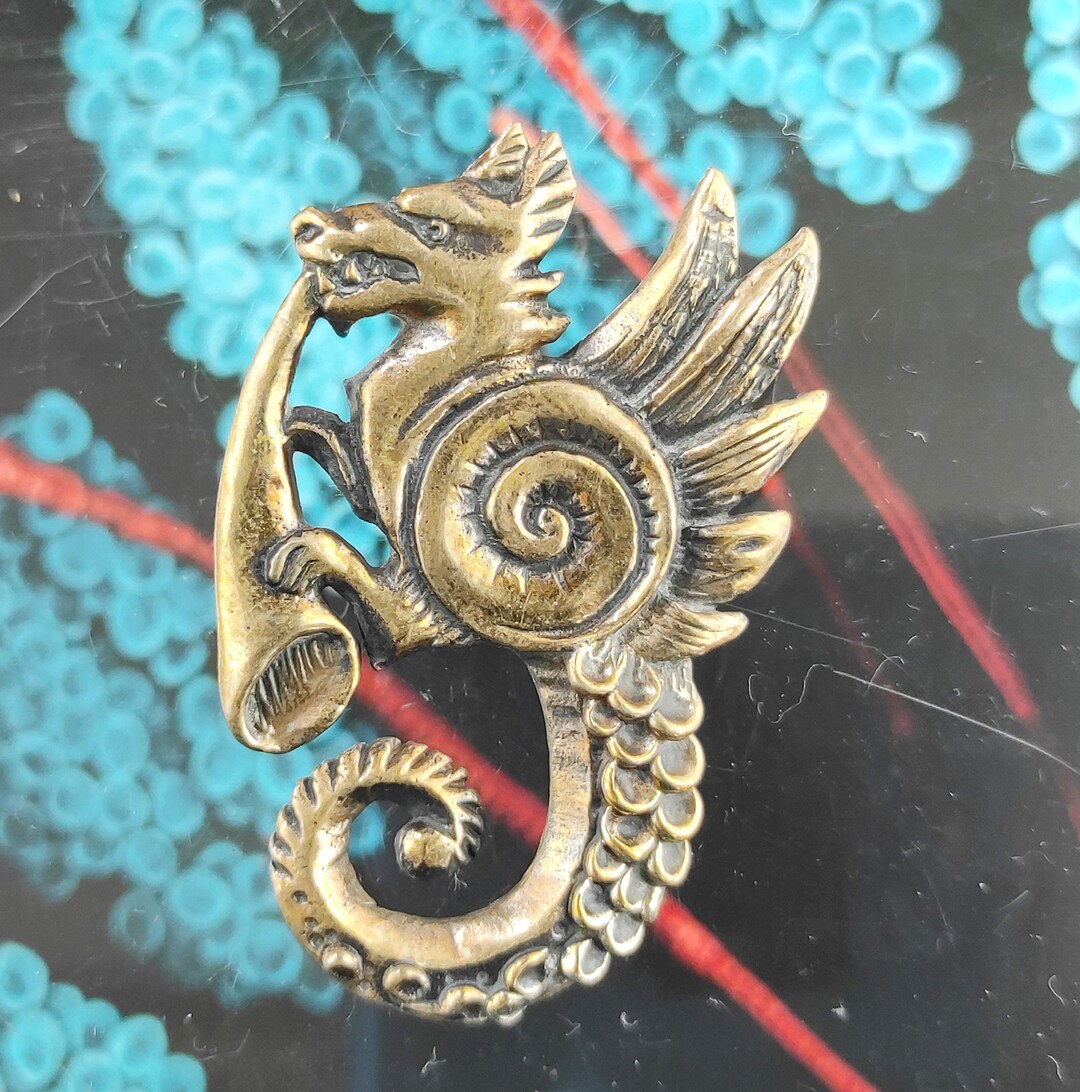Simurg Slavic Flying Dog Deity, Semargl God Jewelry, Pagan Winged Dog ...