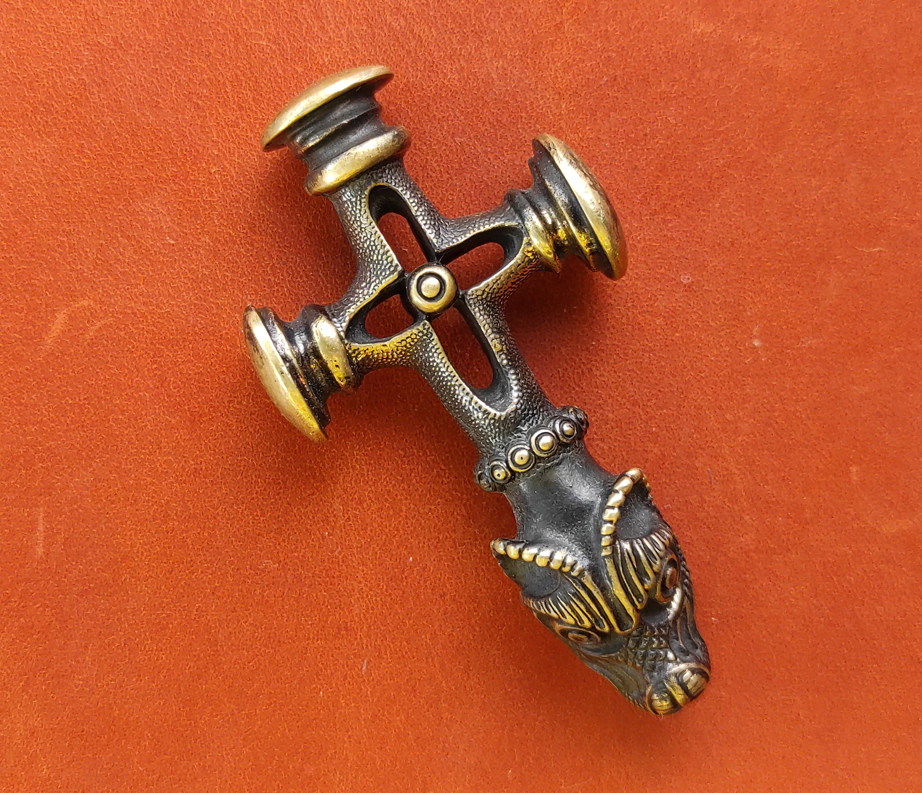 Fenrir Wolf Cross Pendant Pagan Olaf Cross Necklace With Wolf - Etsy