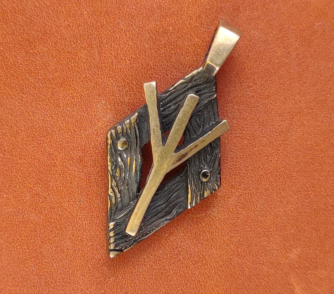 Algiz Rune Anhänger, Altnordische Elhaz Rune, Schutz Rune, Futhark ...