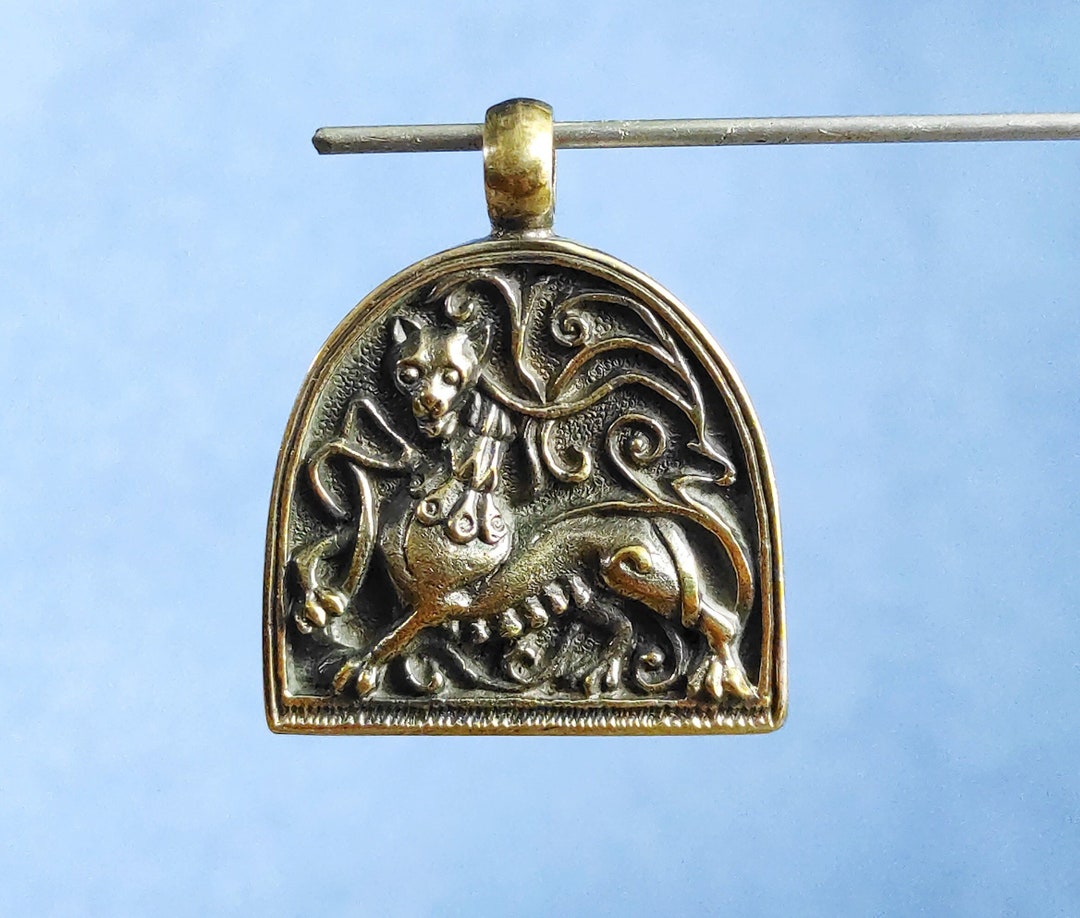 Guardian Lion Medieval Pendant, Anglo Saxon Lion Jewelry Replica From ...