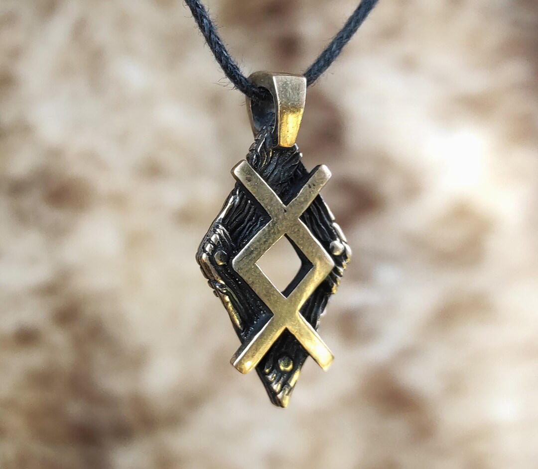 Ingwaz Rune Pendant, Elder Futhark Rune Ing Necklace, Inguz Talisman ...