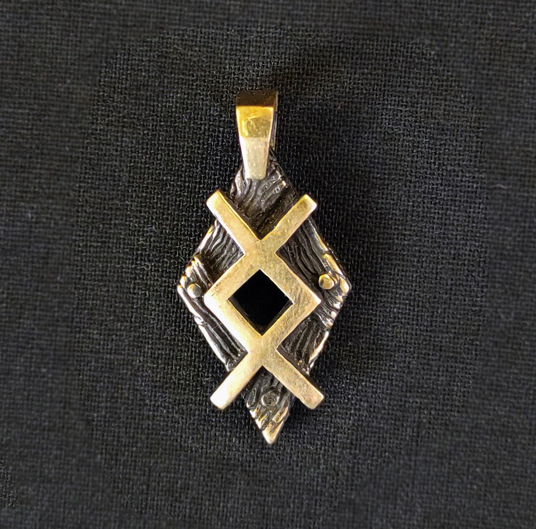 Ingwaz Rune Pendant, Elder Futhark Rune Ing Necklace, Inguz Talisman ...