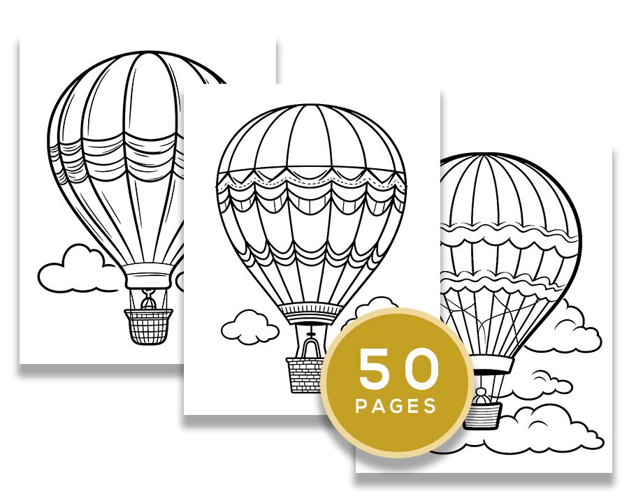 Blank Hot Air Balloon Coloring Pages