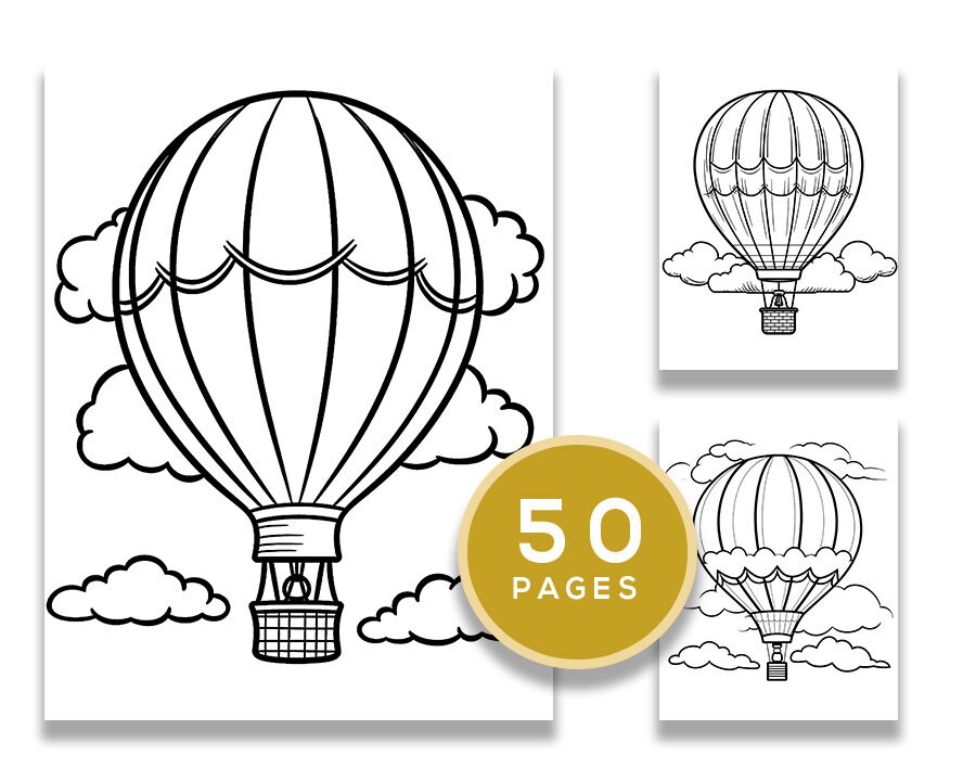 Blank Hot Air Balloon Coloring Pages