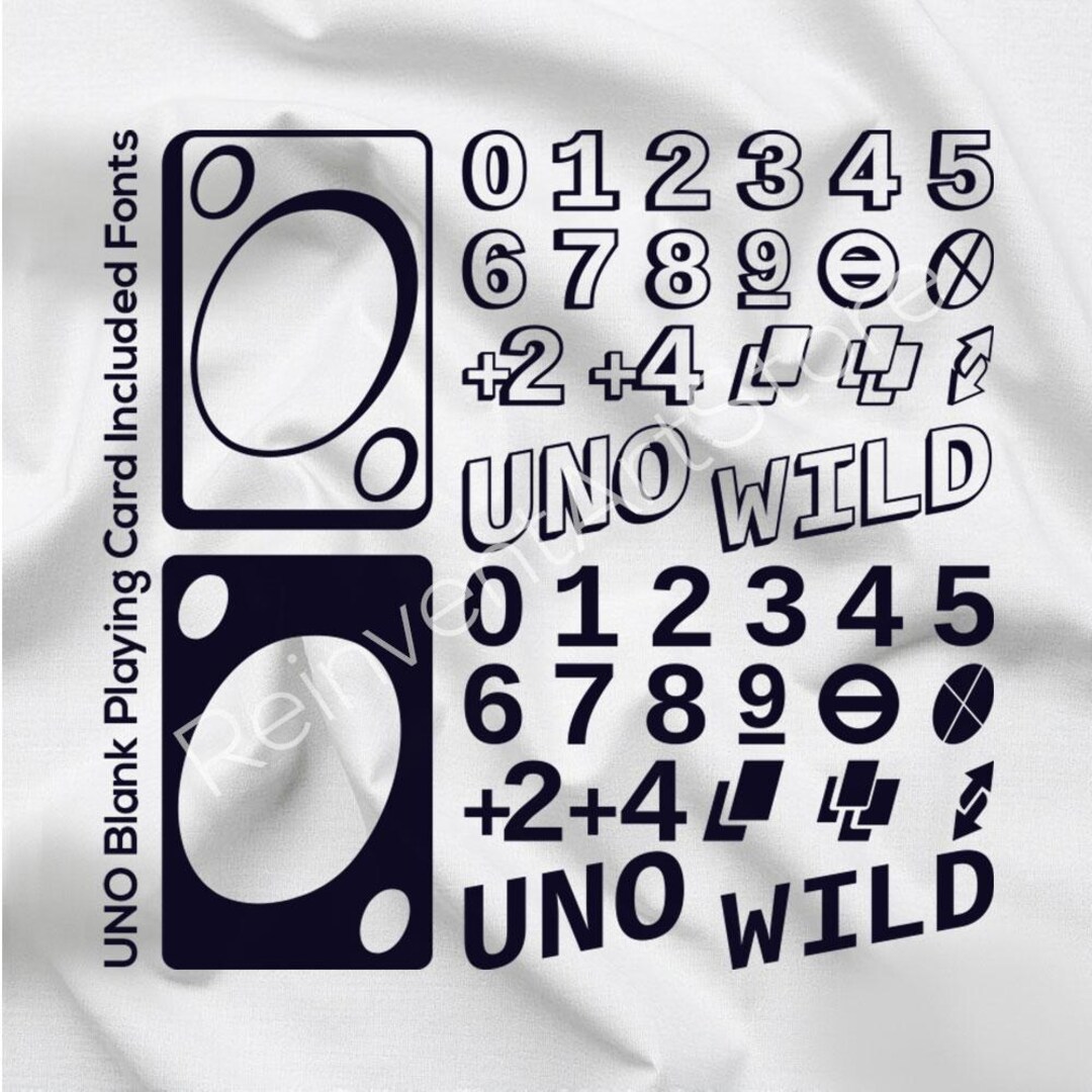 UNO Blank Playing Card SVG Cut Files Included Fonts Playing Card ...
