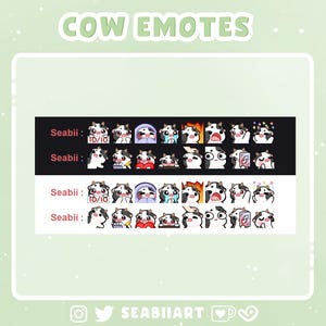 Cow Emote Bundle Pack for Twitch, Discord and Youtube | P2U Emotes - Etsy