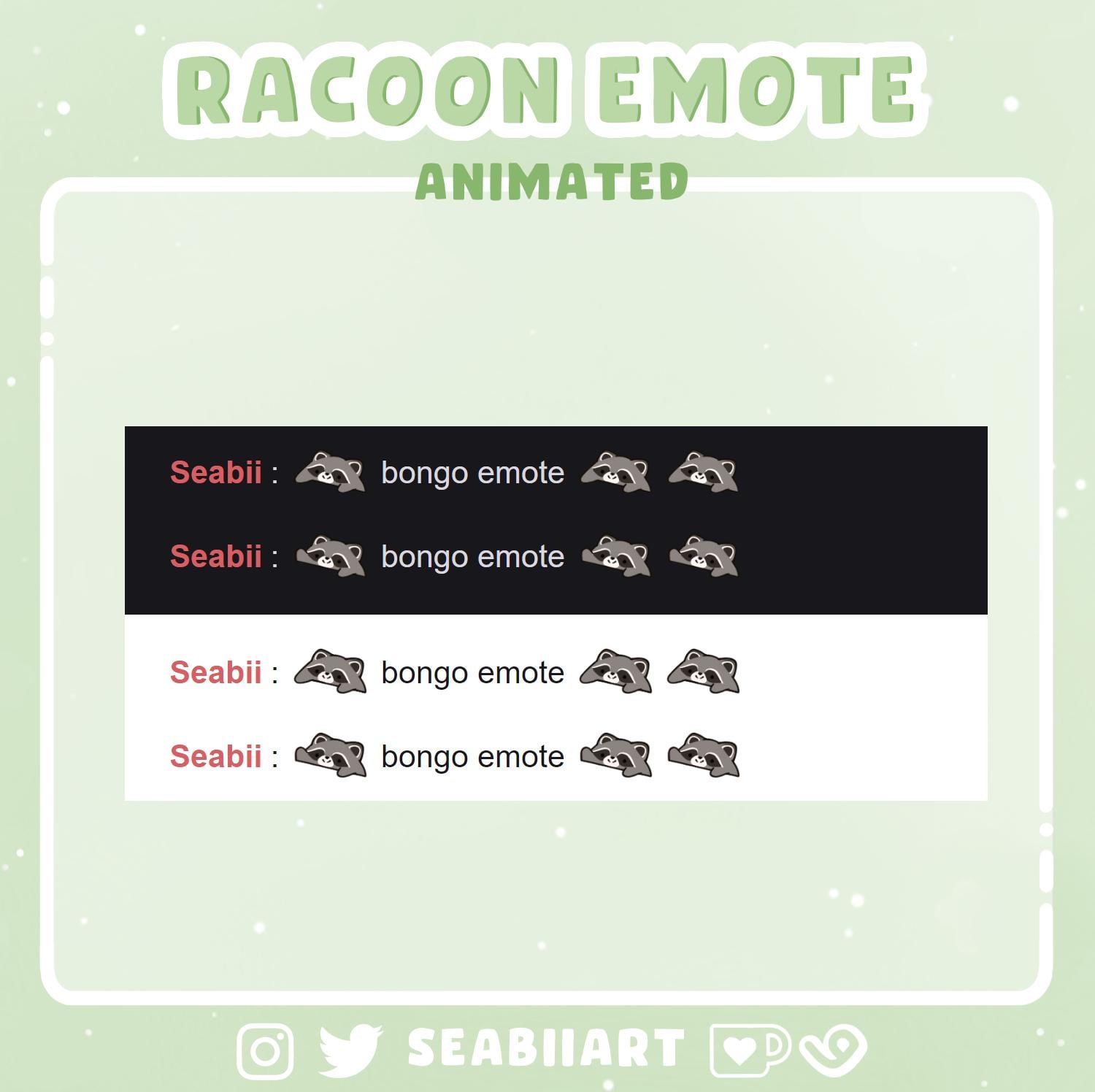 Racoon | Animated Bongo Emote for Twitch, Discord and Youtube | 2 ...