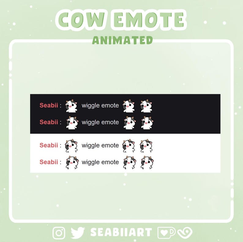 Animated Cow Emote: Happy Wiggle Dance, Twitch/discord/youtube (digital ...