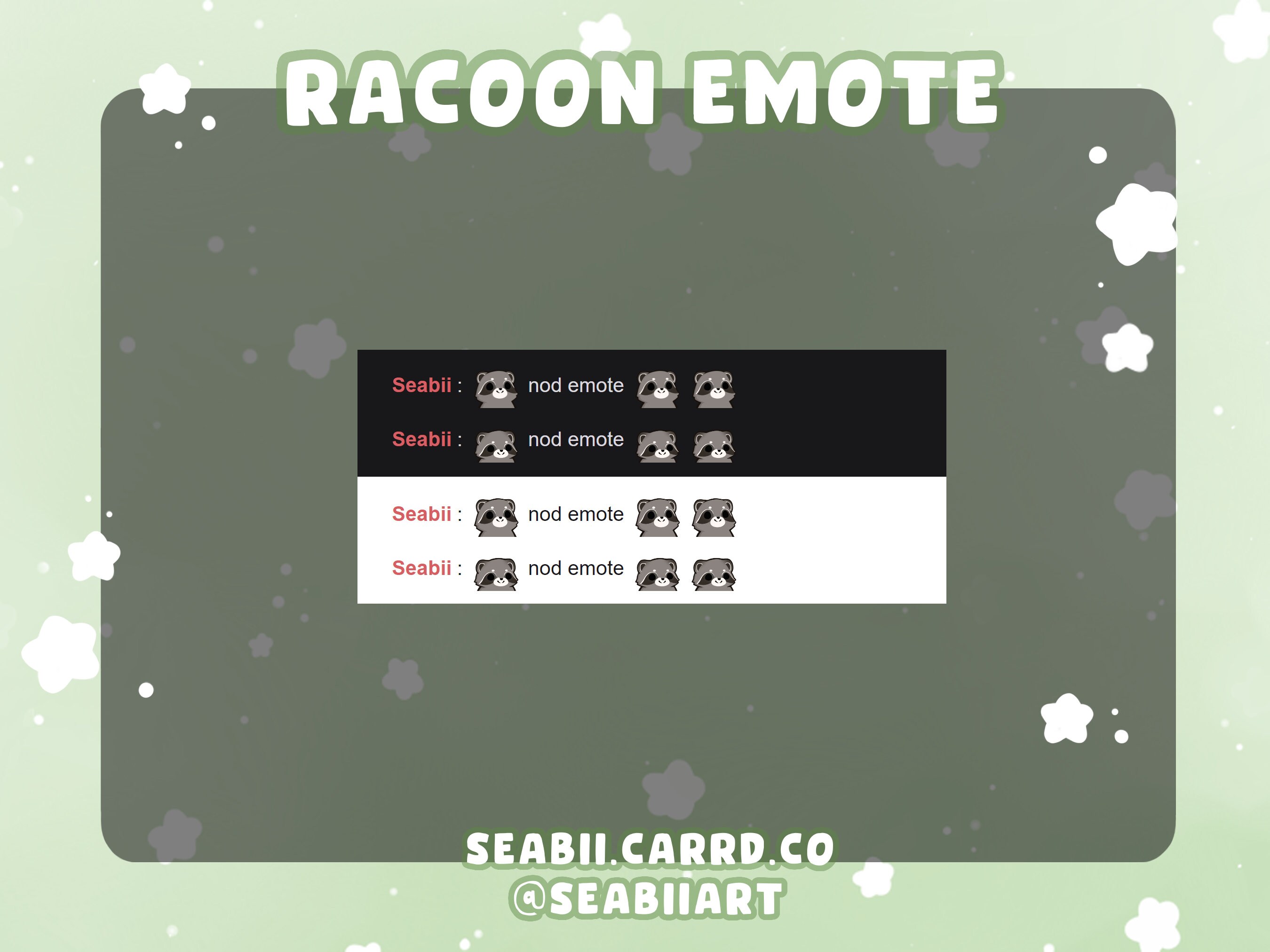 Racoon Animated Nodders Emote for Twitch, Discord and Youtube 2 ...