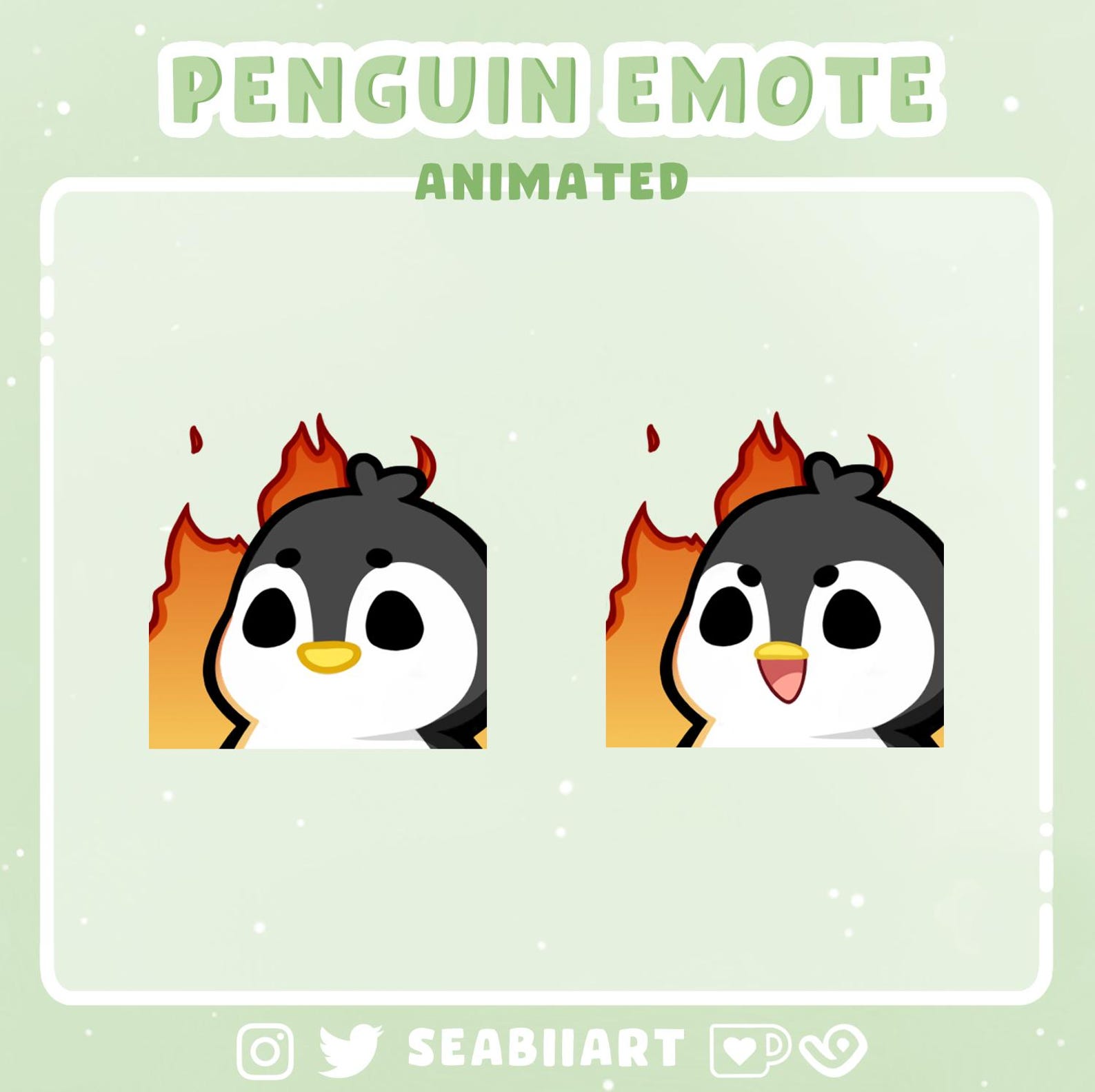 Animated Penguin 'this is Fine' Emote, Twitch/discord/youtube (digital ...