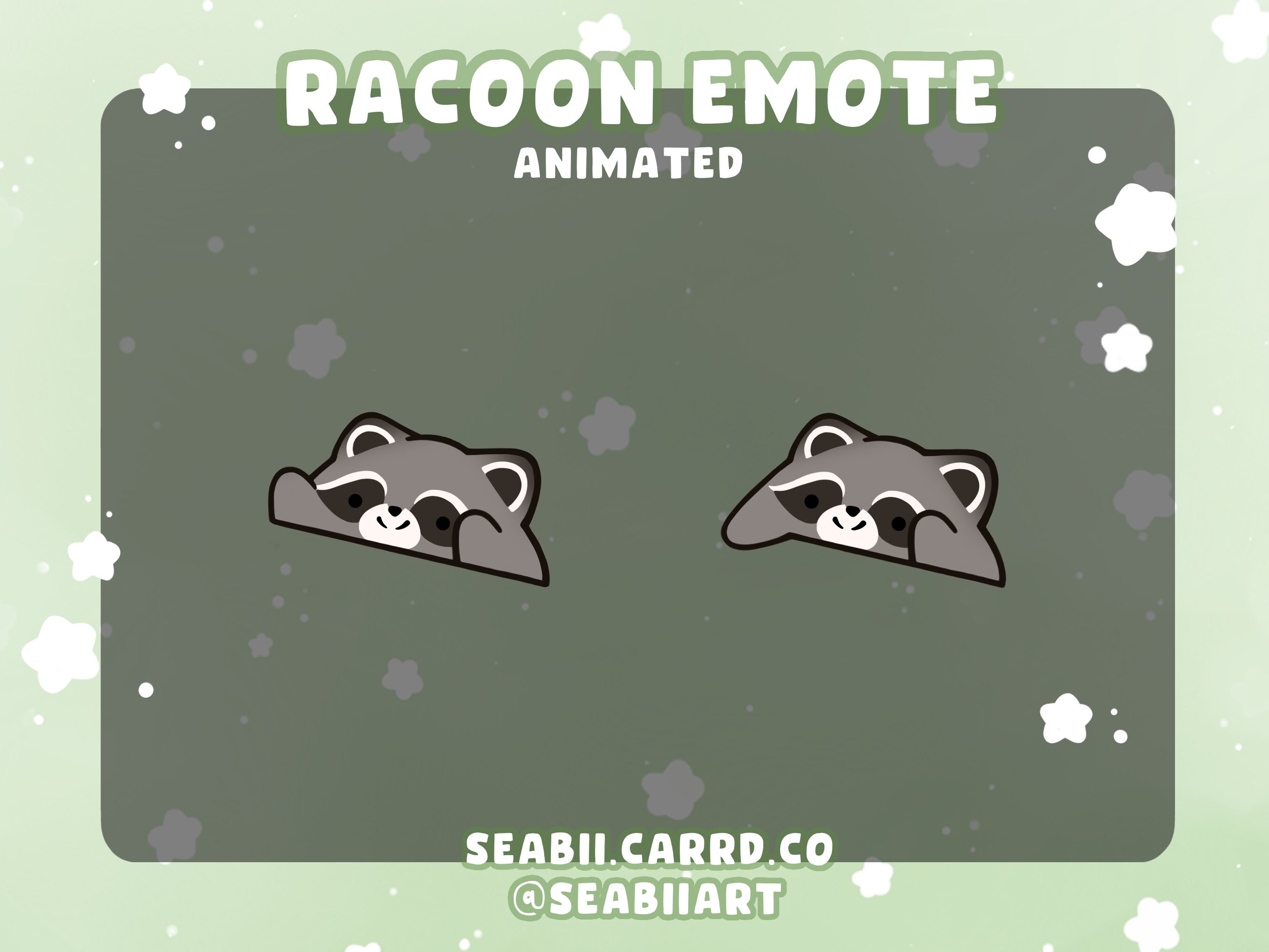 Racoon Animated Bongo Emote for Twitch, Discord and Youtube 2 Different ...
