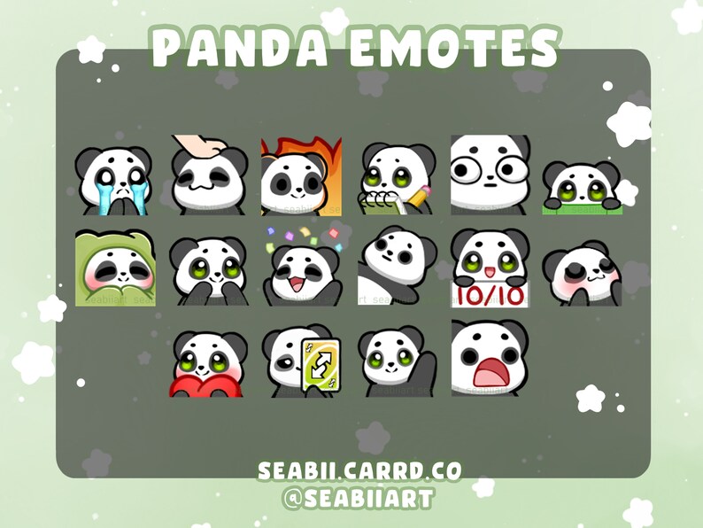 Panda Emote Pack for Twitch, Discord and Youtube P2U Emotes - Etsy