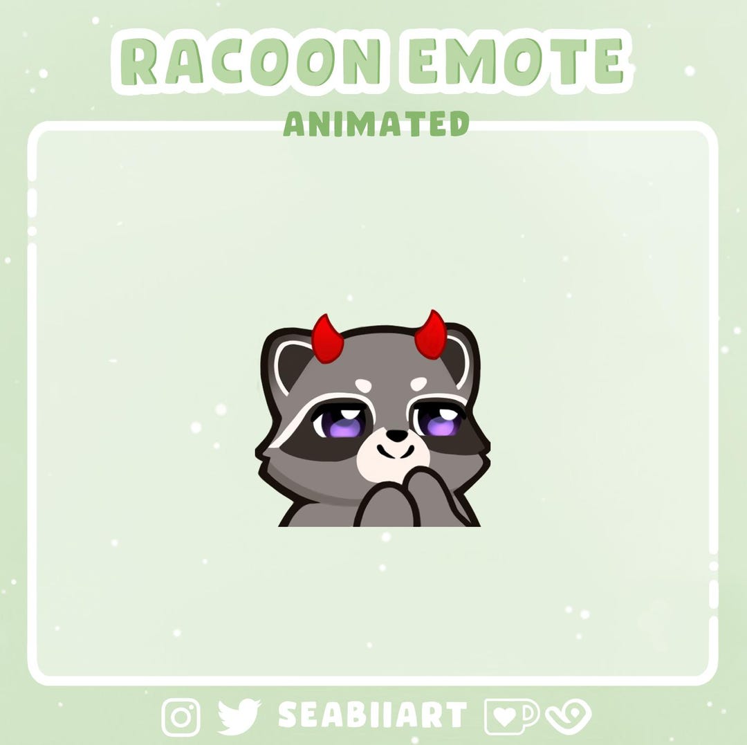 Animated Racoon Emote: Evil Devil Horns, Twitch/discord/youtube ...