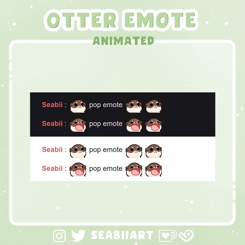 Animated Otter Emote: Pop Bep Bop, Twitch/discord/youtube (digital ...