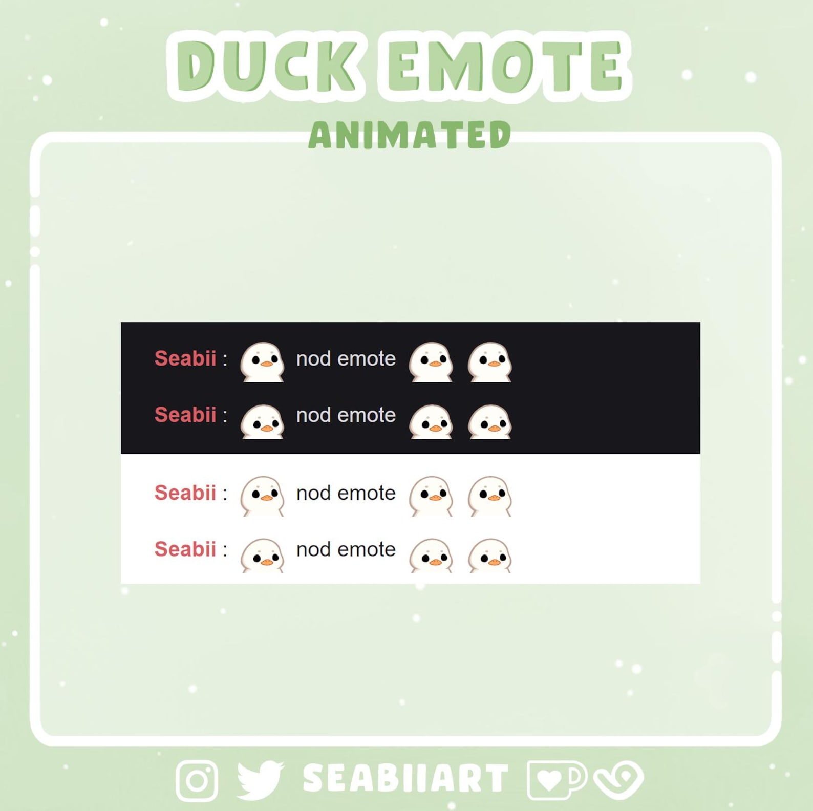 Animated Duck Emote: Nodders Nod Yes, Twitch/discord/youtube (digital ...