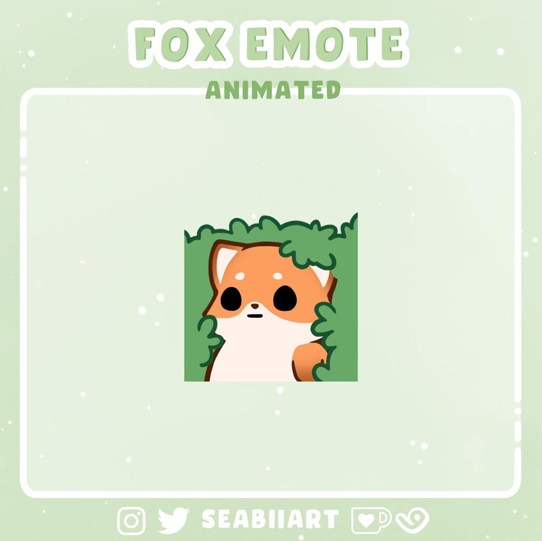 Animated Fox Emote: Hiding Bush Meme, Twitch/discord/youtube (digital ...