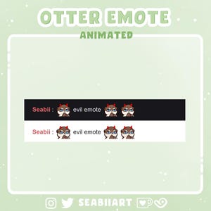 Animated Otter Emote: Evil Devil Horns, Twitch/discord/youtube (digital ...