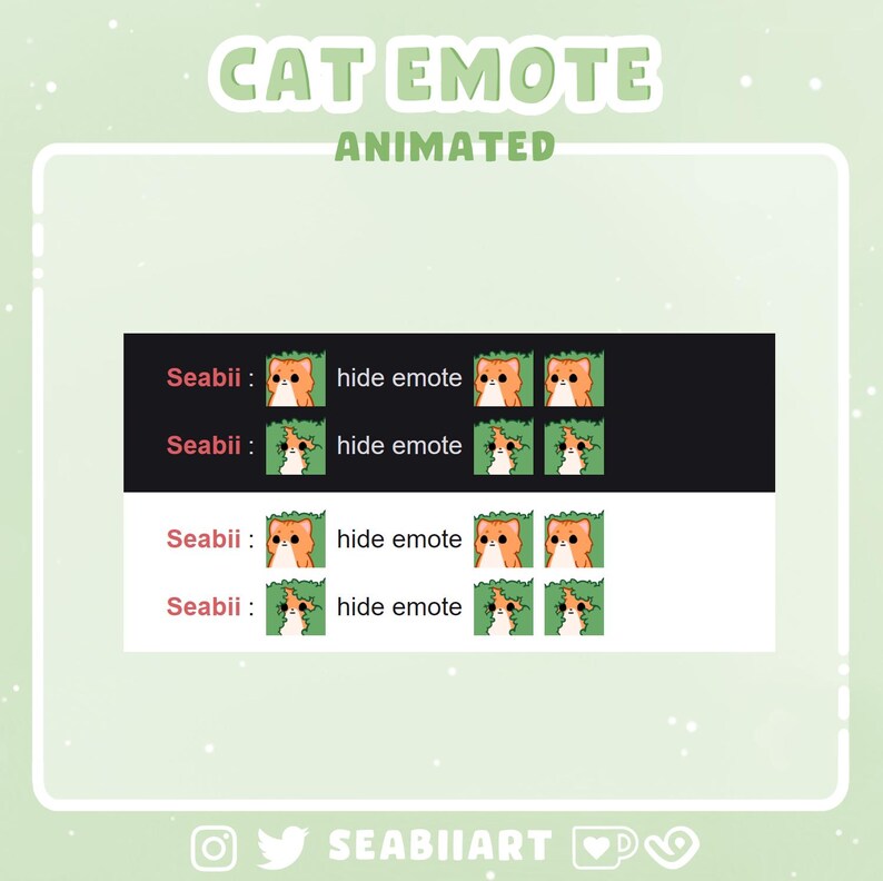 Orange Cat | Animated Hiding Bush Meme Emote for Twitch, Discord and ...