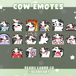 Cow Emote Bundle Pack for Twitch, Discord and Youtube P2U Emotes - Etsy