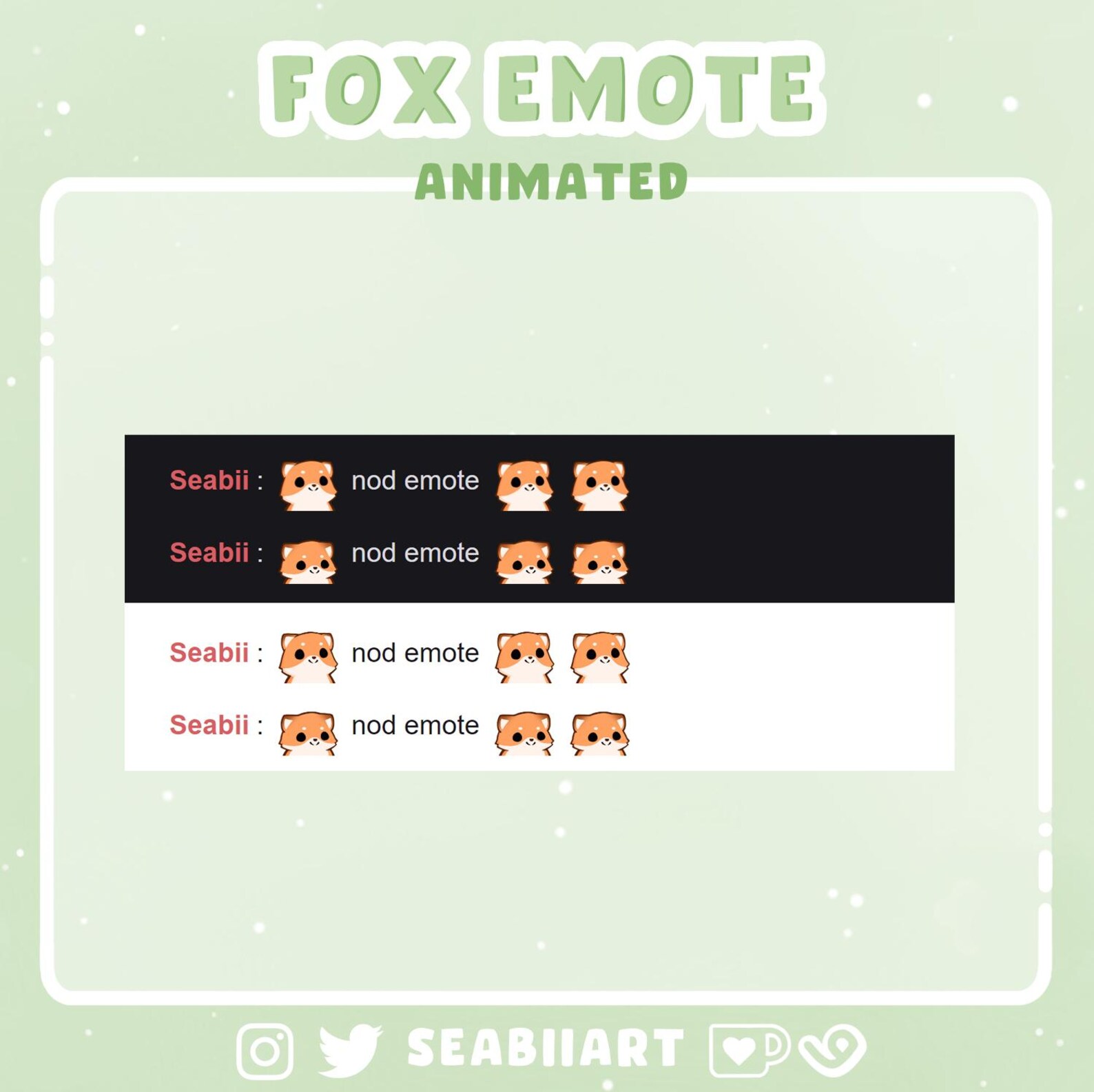 Fox | Animated Nodders Emote for Twitch, Discord and Youtube | 2 ...