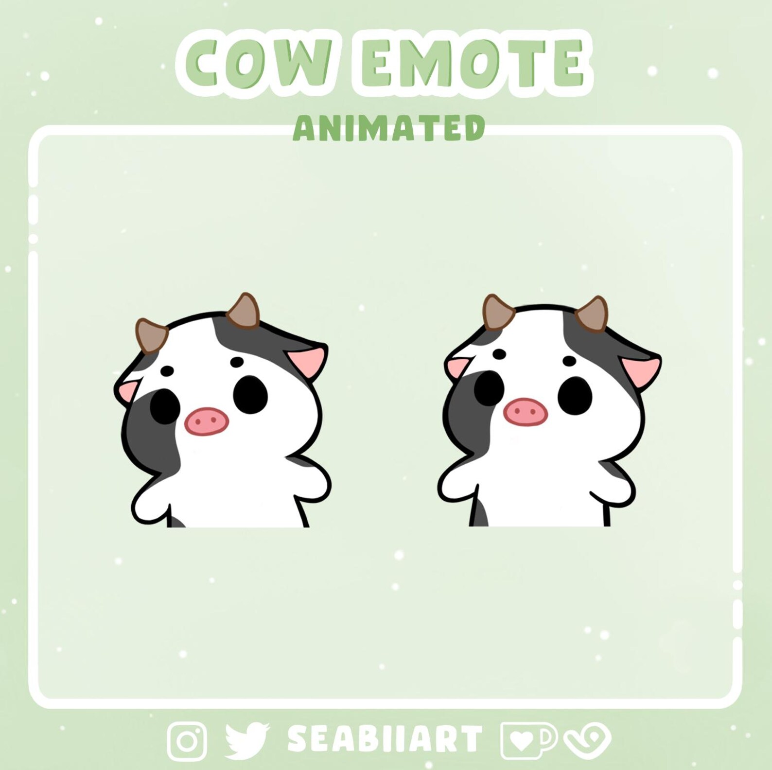 Animated Cow Emote: Happy Wiggle Dance, Twitch/discord/youtube (digital ...