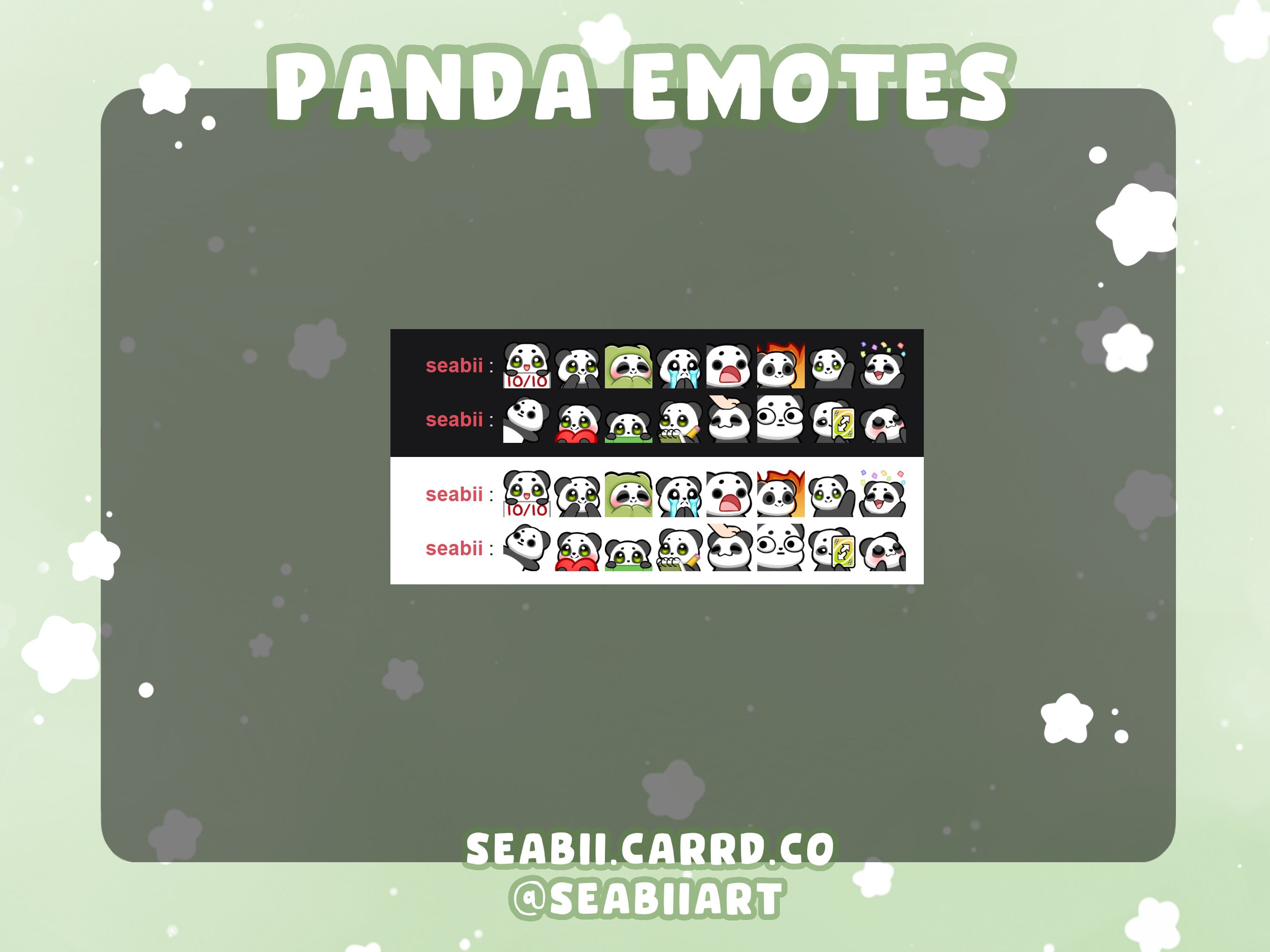 Panda Emote Pack for Twitch, Discord and Youtube P2U Emotes - Etsy