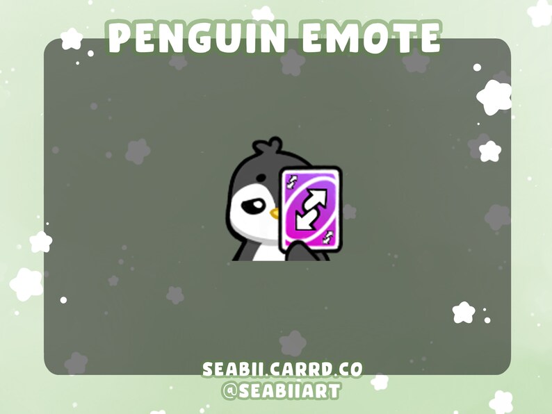 Penguin Uno Reverse Card Emote for Twitch Discord and - Etsy