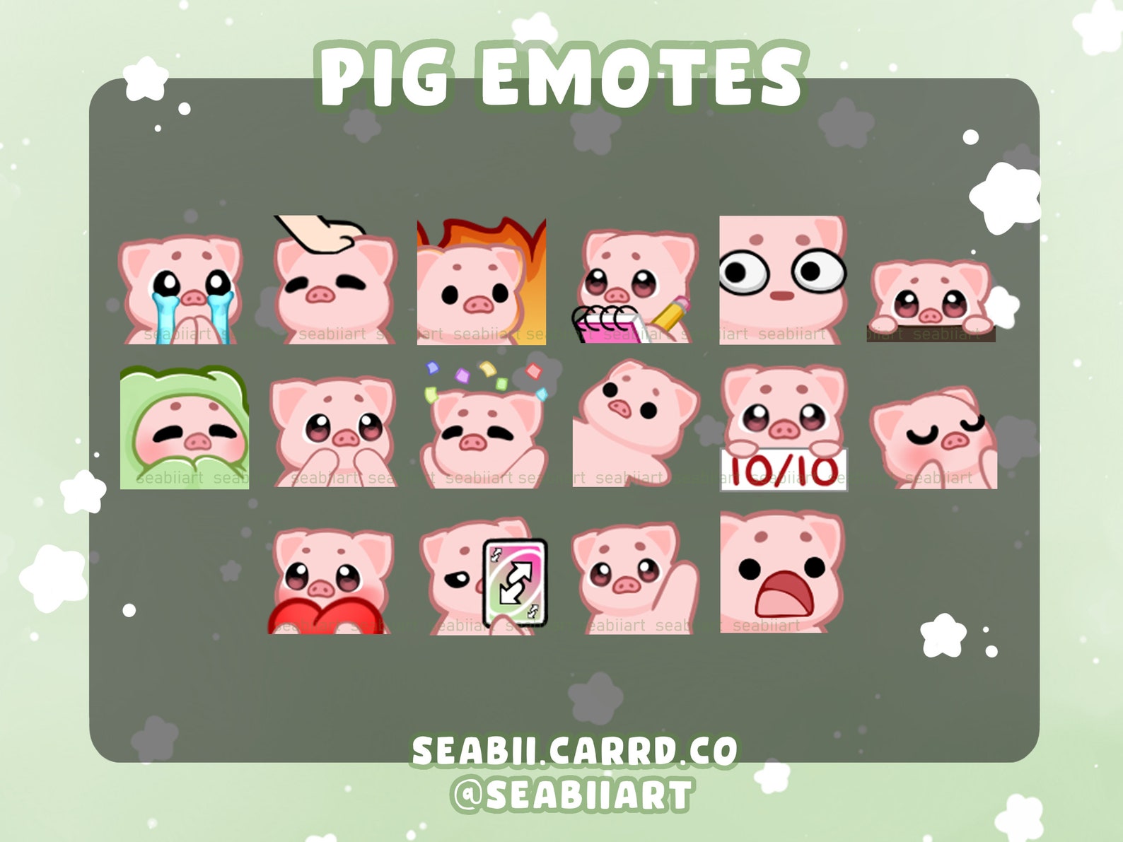 Pig Emote Pack for Twitch, Discord and Youtube P2U Emotes - Etsy