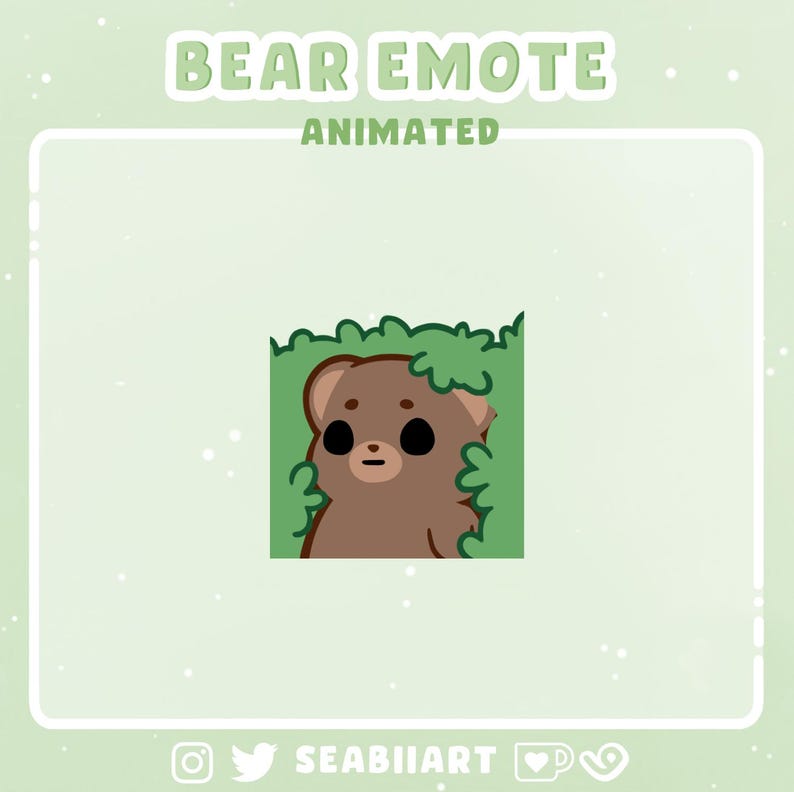 Animated Bear Emote: Hiding Bush Meme, Twitch/discord/youtube (digital ...